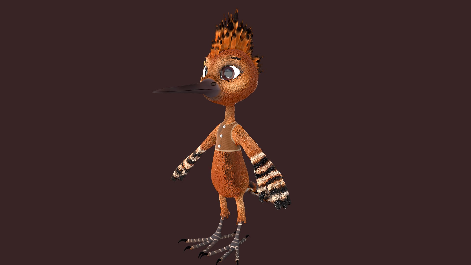 Cartoon Hoopoe Rigged Model - TurboSquid 2006848