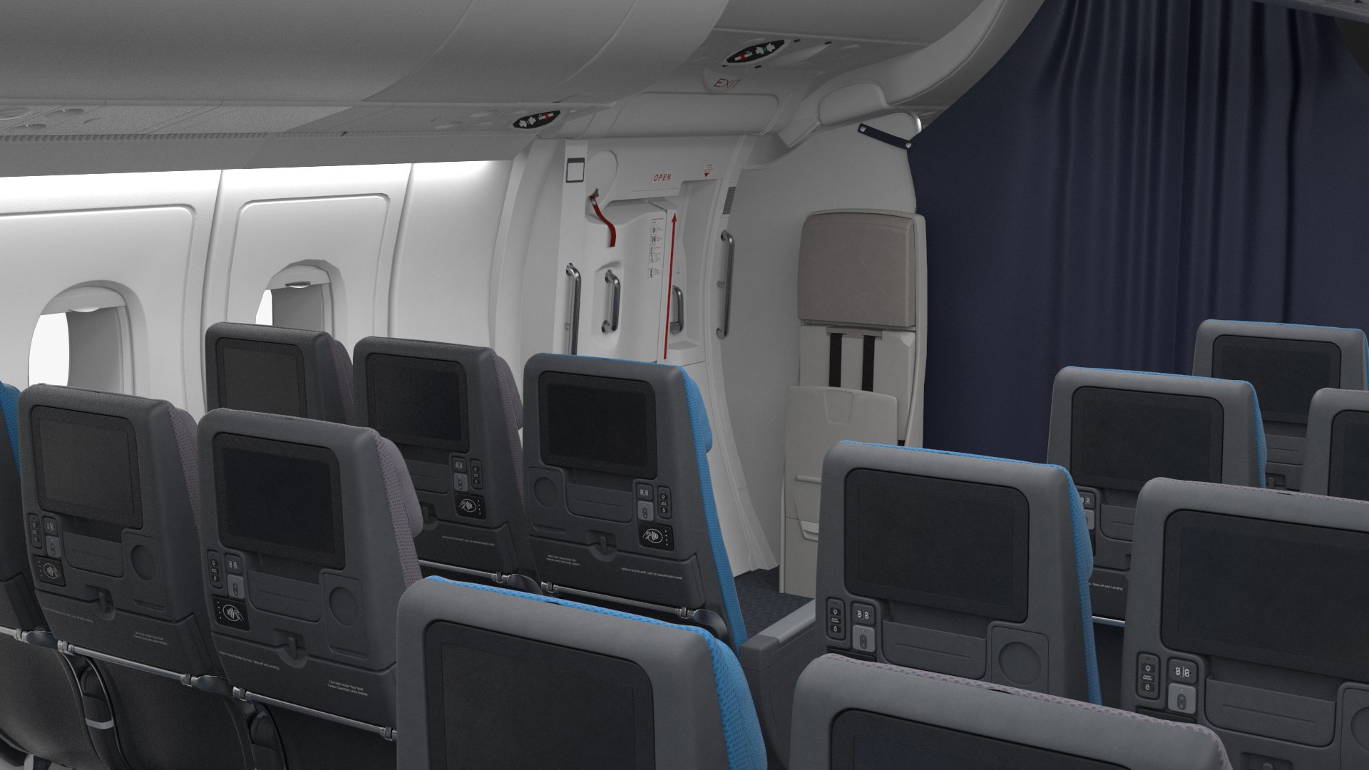 Economy Class Interior Singapore 3D Model - TurboSquid 1492215