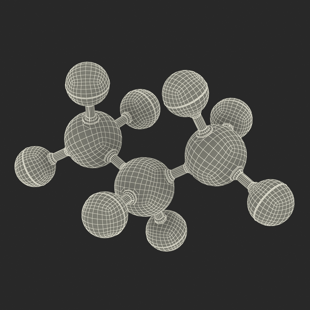 3d model of propane molecule