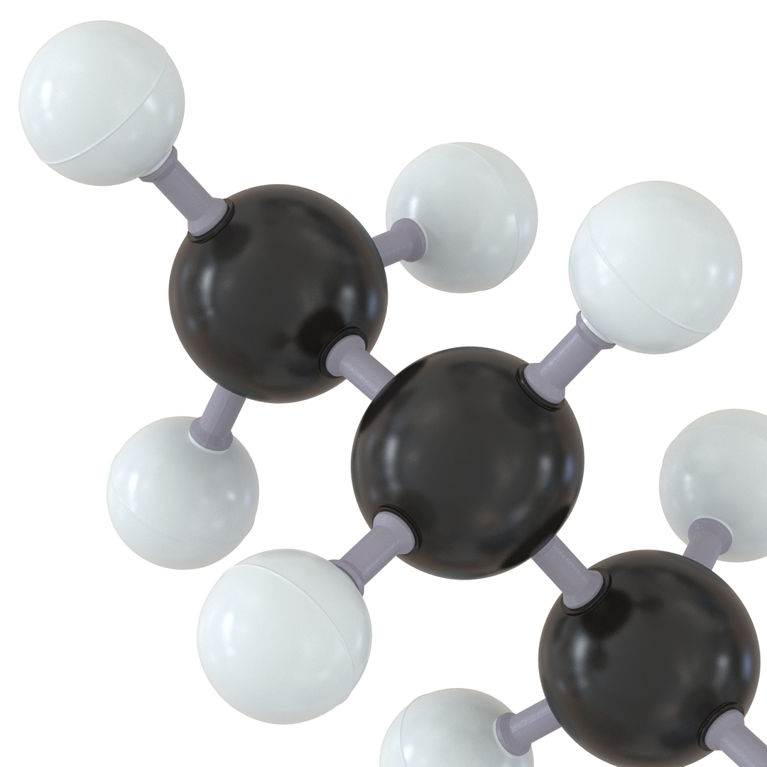 3d model of propane molecule