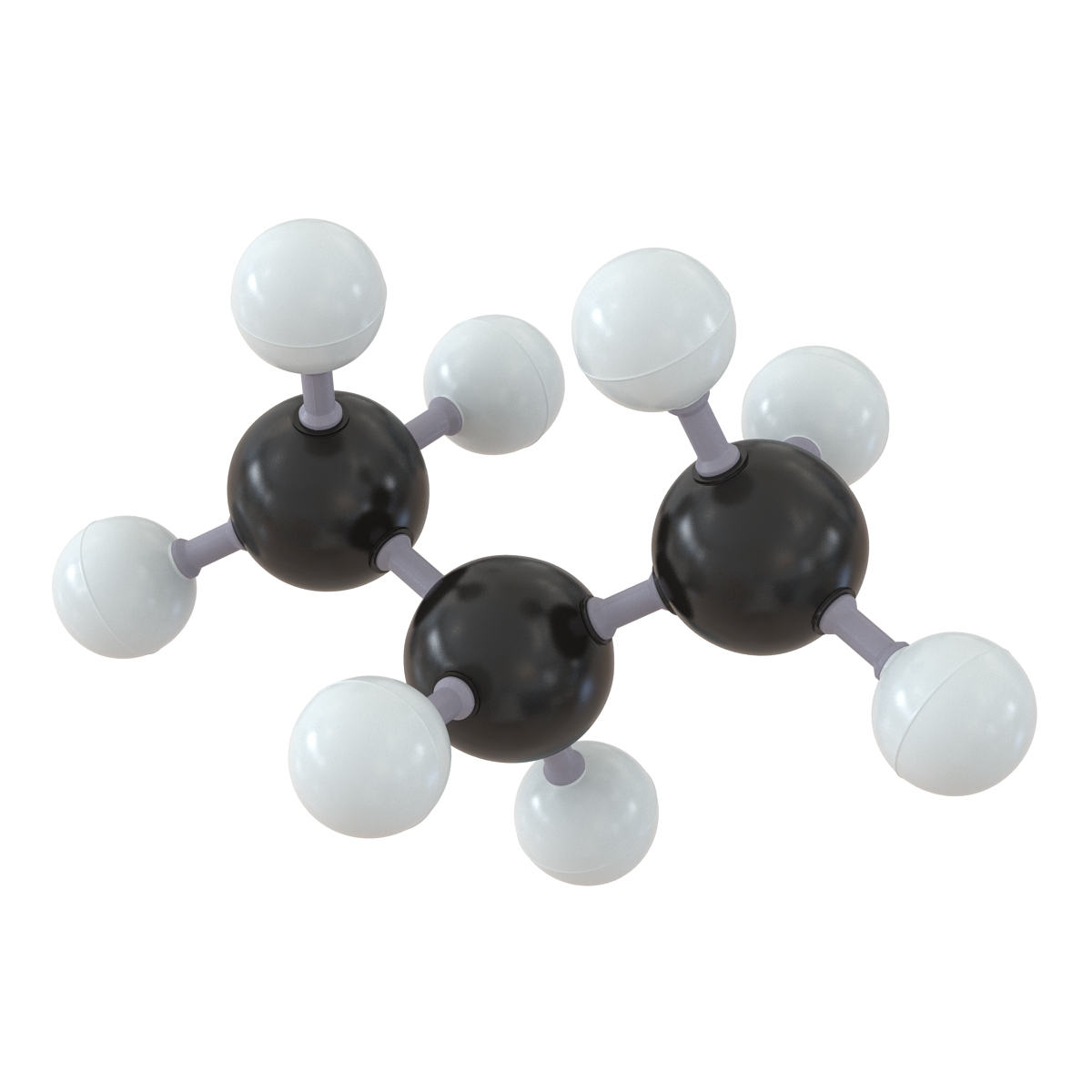 3d model of propane molecule