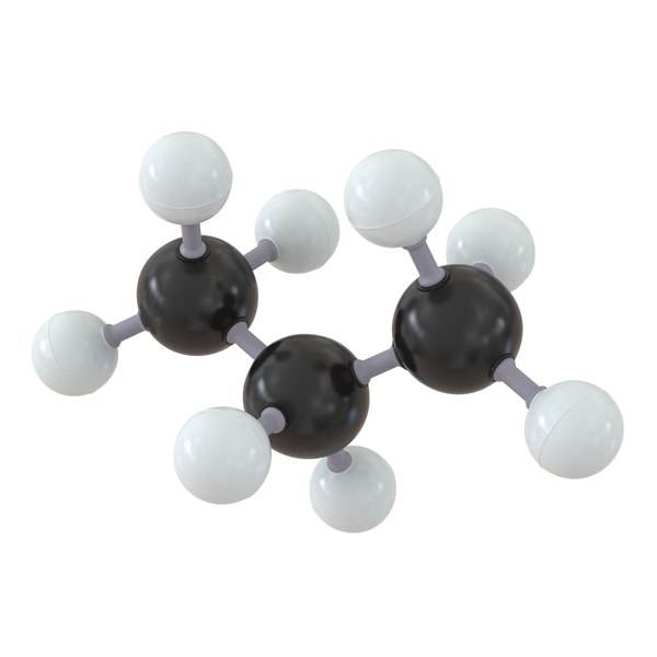 3d model of propane molecule