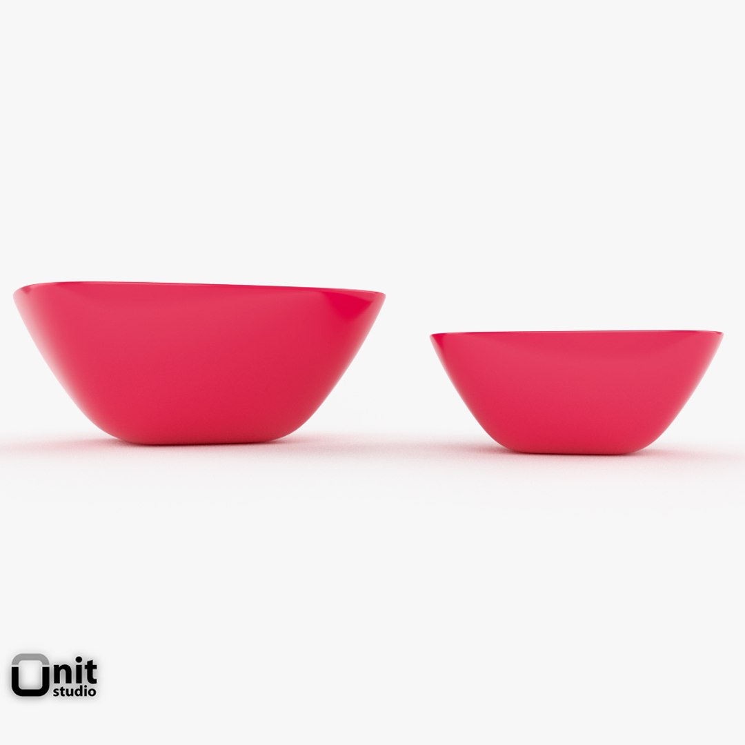 Set Salad Bowls Vintage 3d 3ds