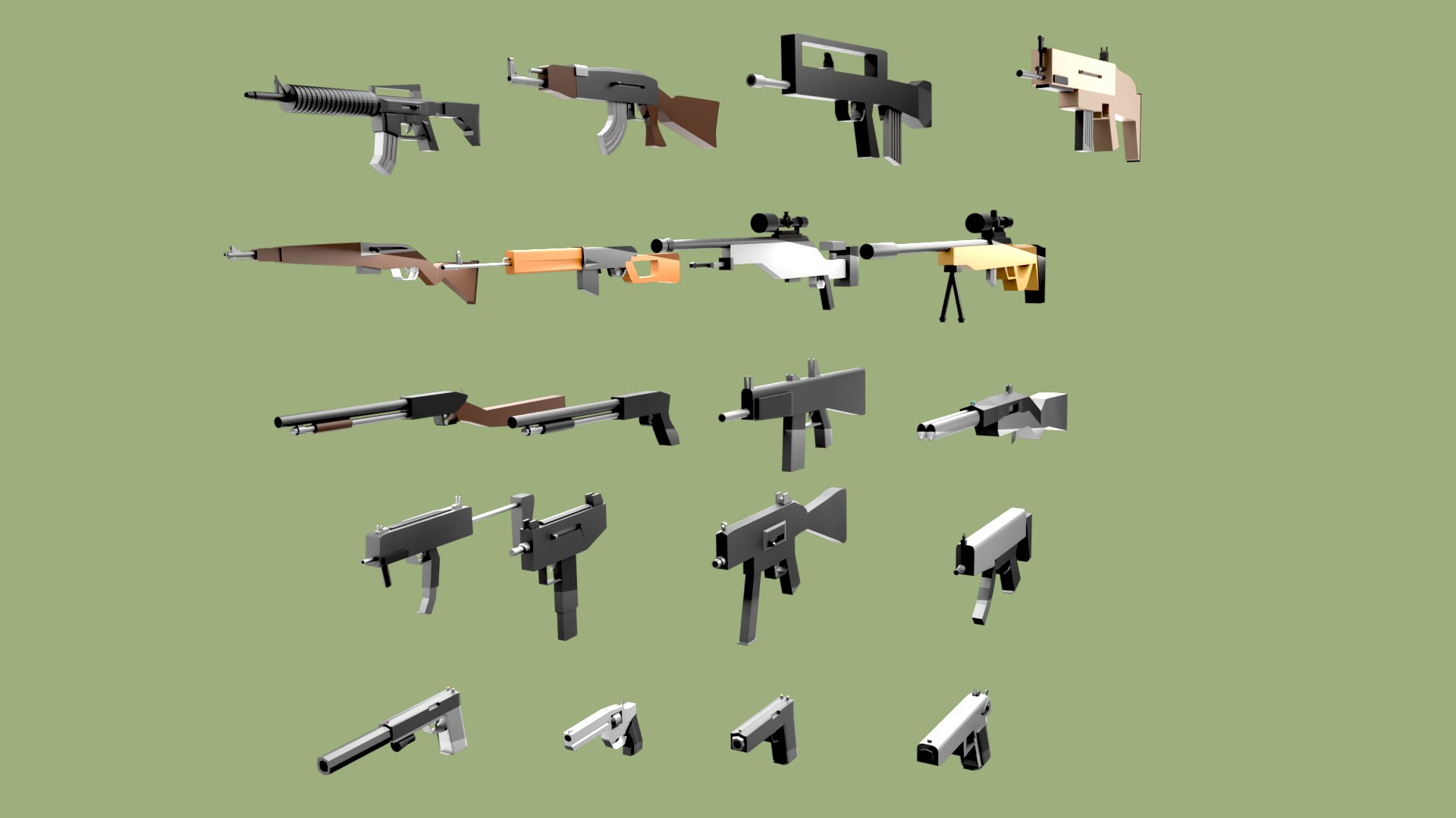 Gun models 3D model - TurboSquid 2064470