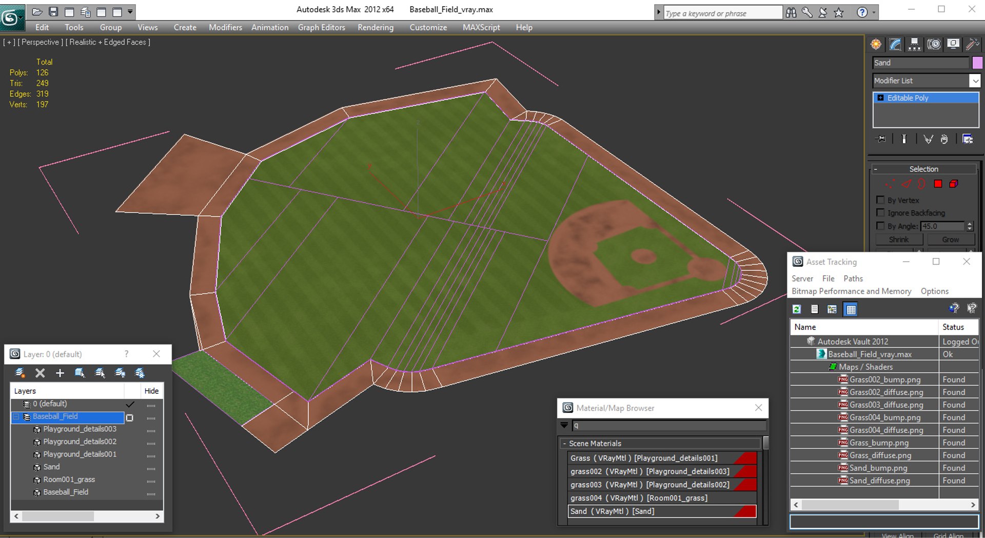 Baseball Field Model - TurboSquid 1369767