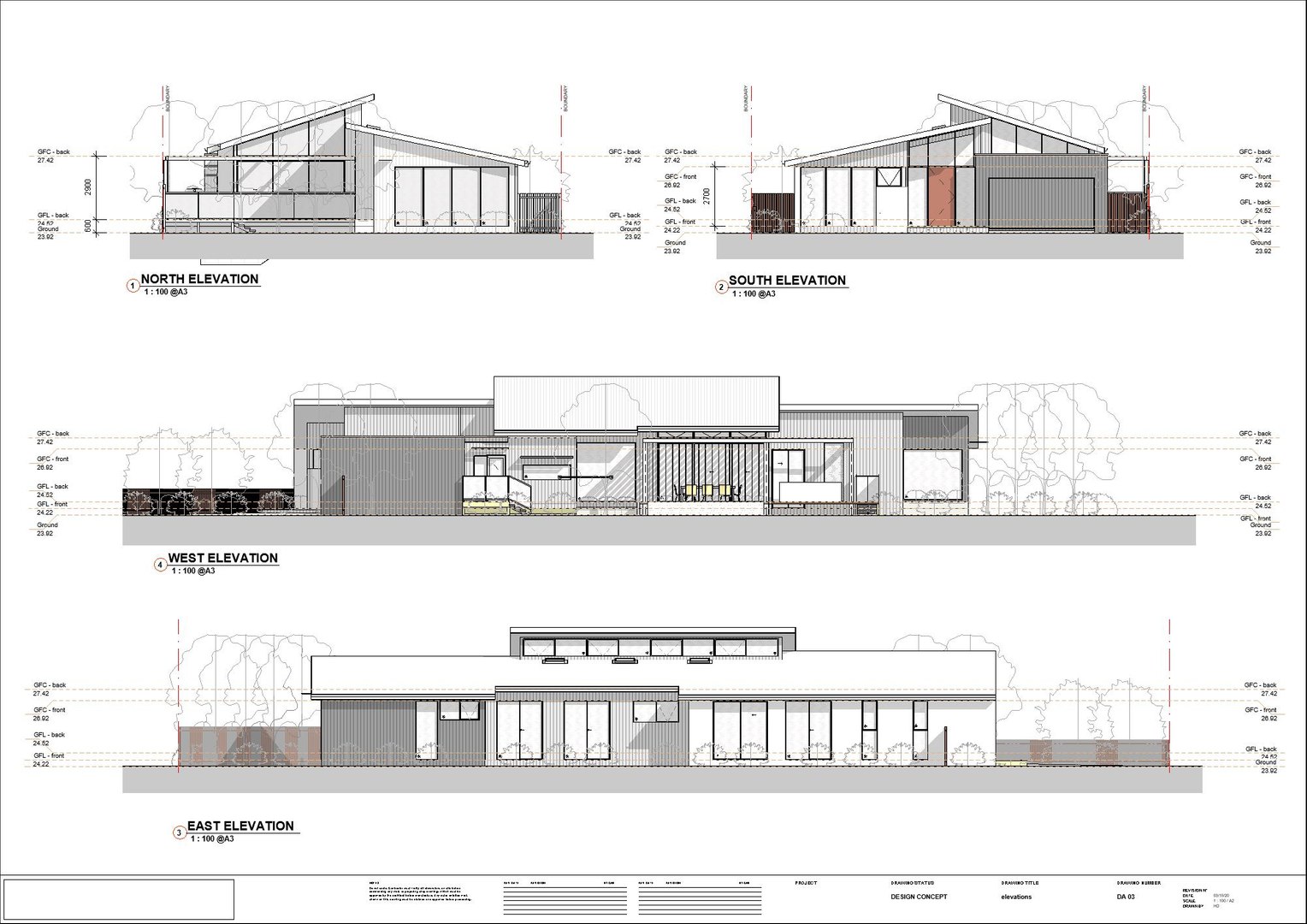 Revit Project - Skillion Roof House 3D Model - TurboSquid 2277300