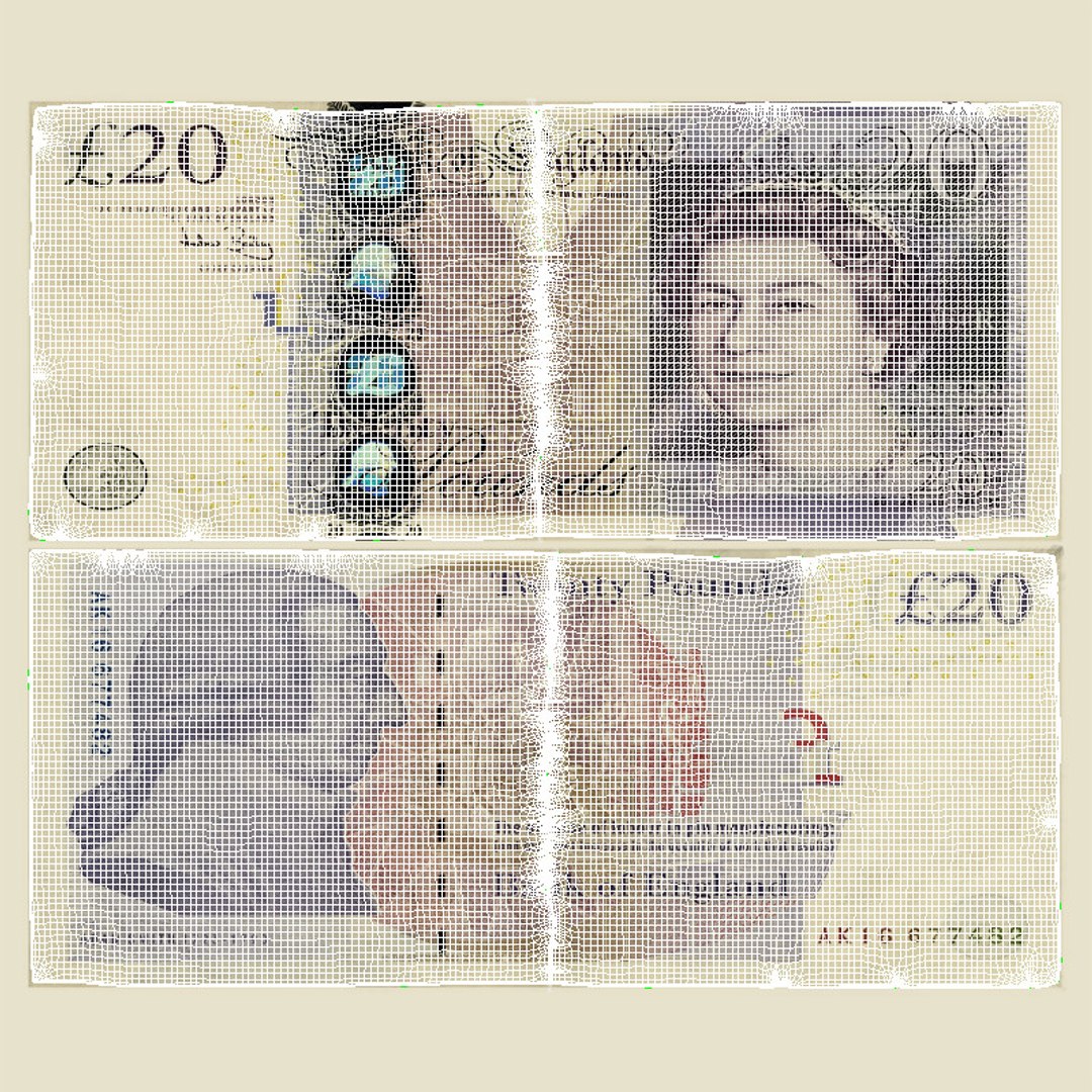 20 Pound Note Torn 3d Model
