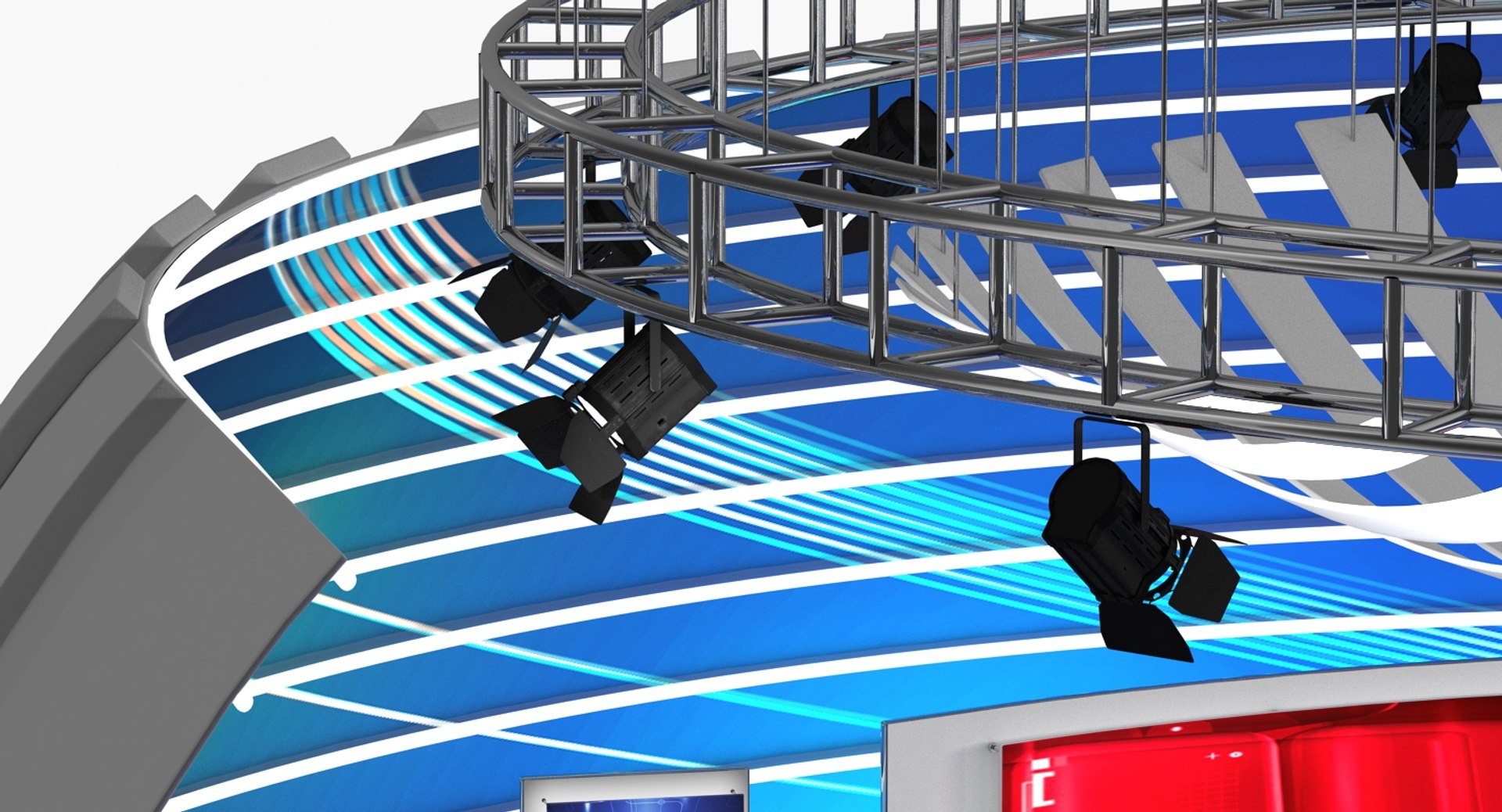 News Presenter Tv Studio Model - TurboSquid 1286634