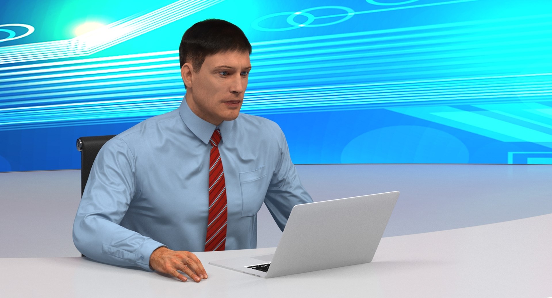News Presenter Tv Studio Model - TurboSquid 1286634