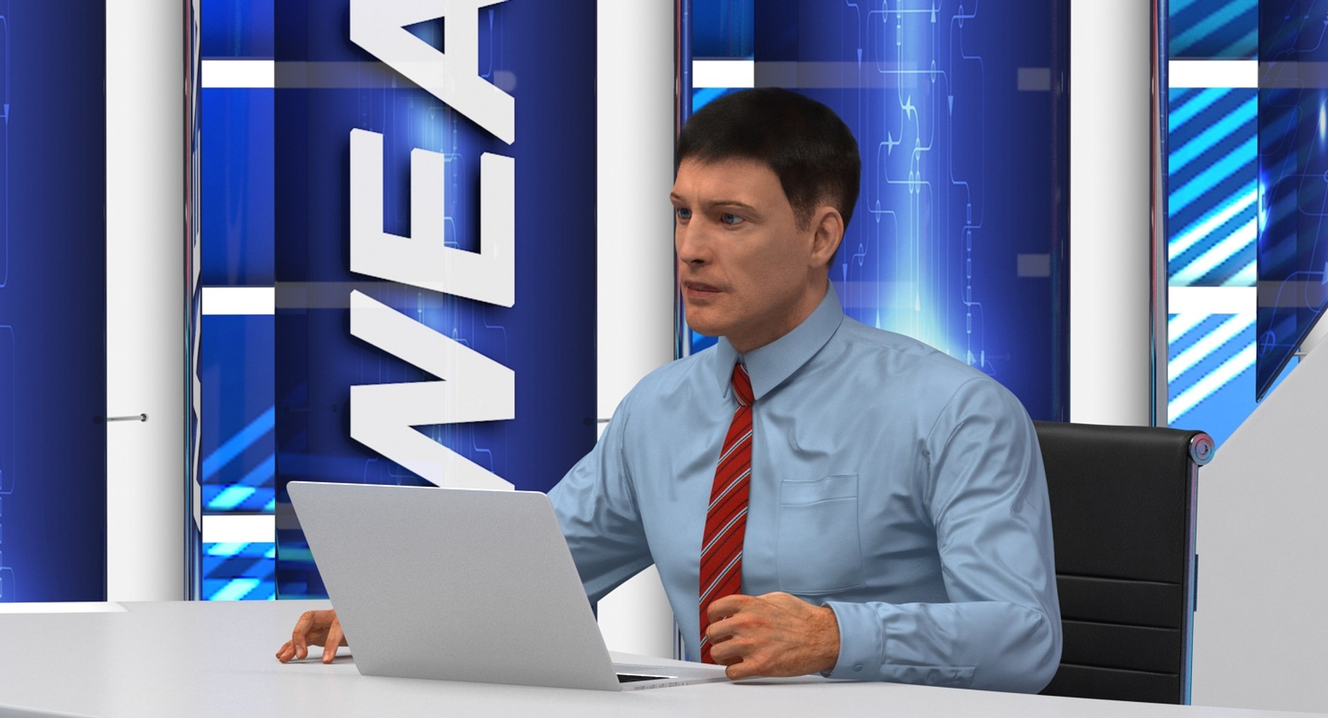 News Presenter Tv Studio Model - TurboSquid 1286634