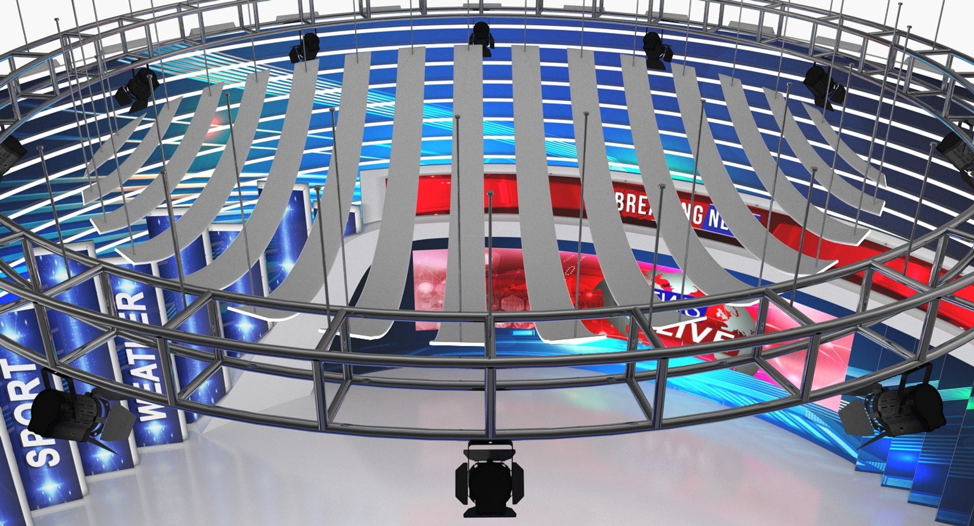 News Presenter Tv Studio Model - TurboSquid 1286634