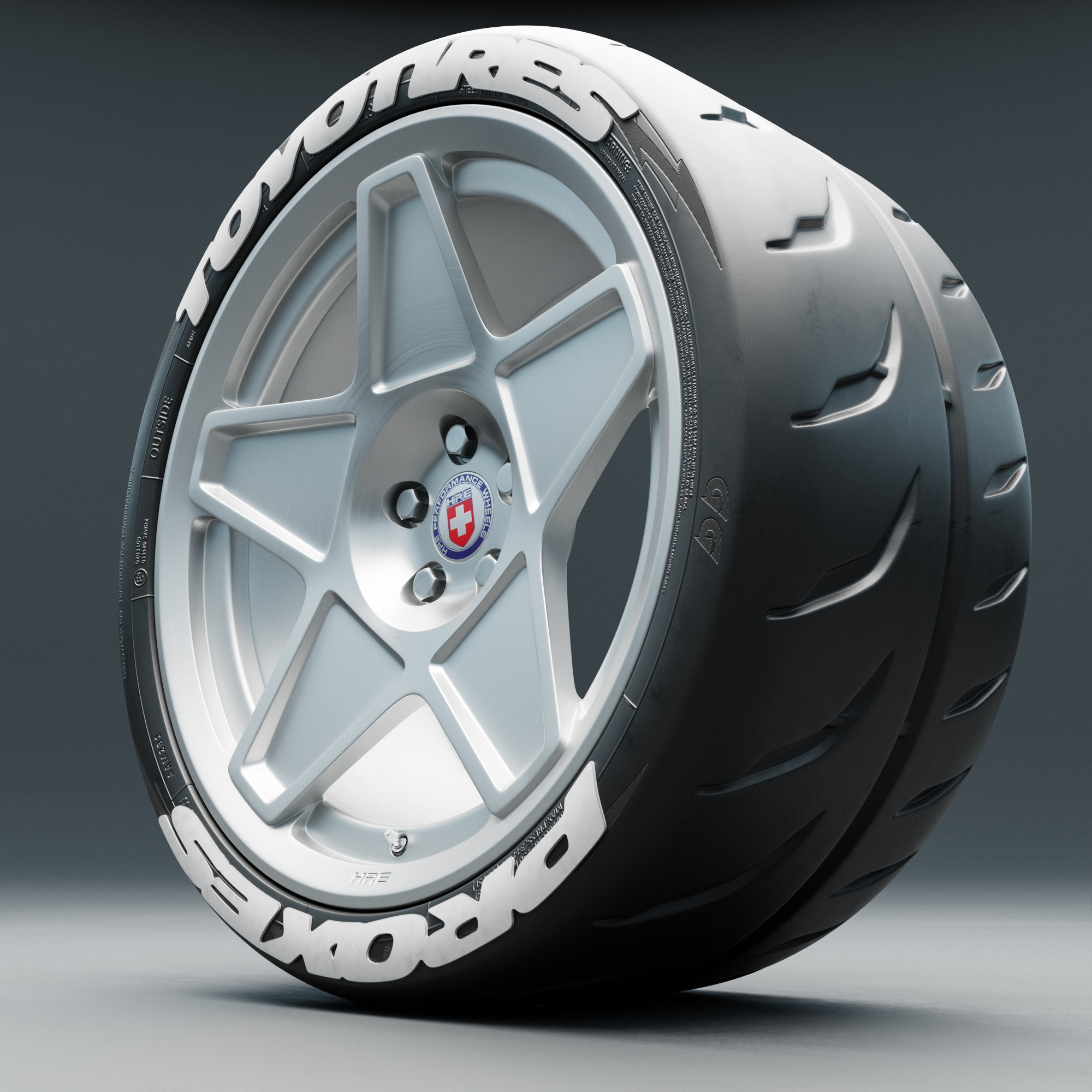 Autorad TOYO PROXES R888R Reifen mit HRE 505M Felge 3D-Modell ...