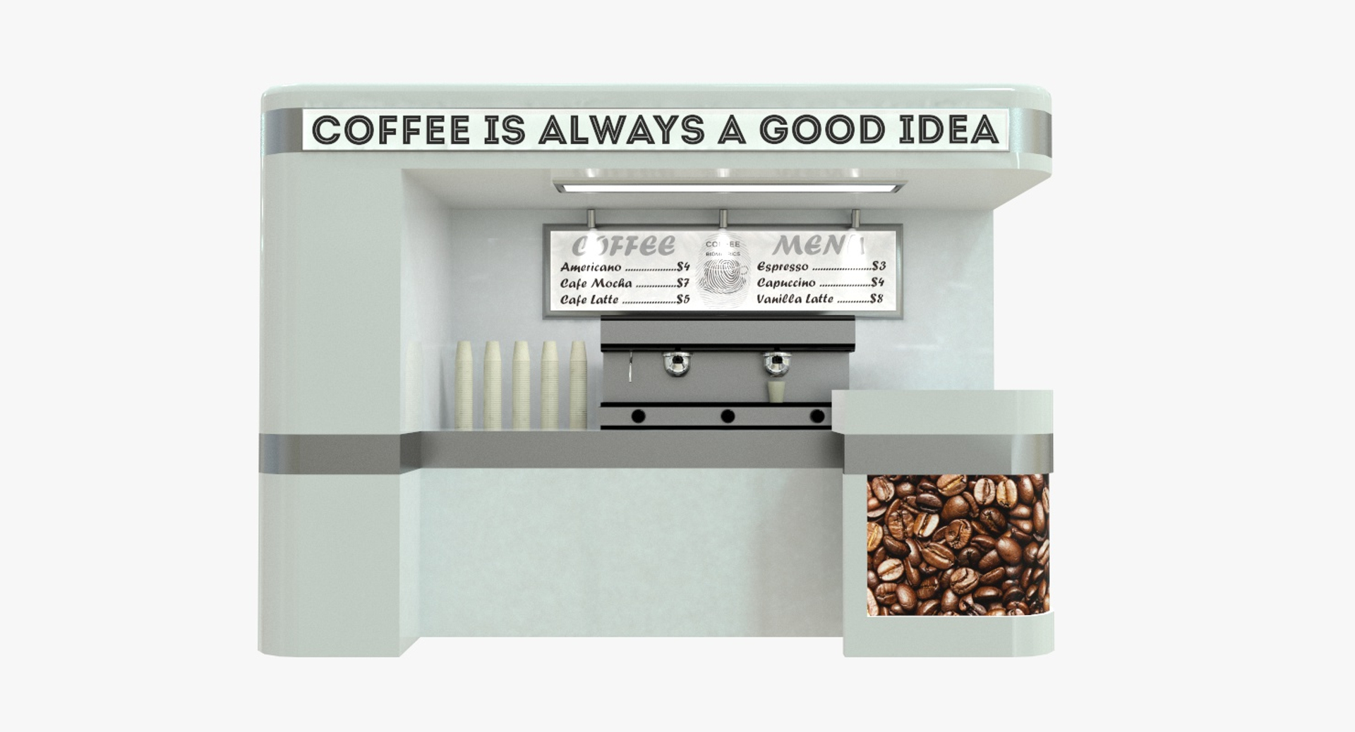 Coffee Sale Point 3D - TurboSquid 1364453