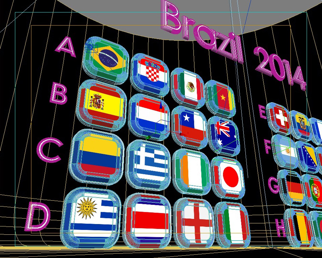 3d Model Of Flag Countries