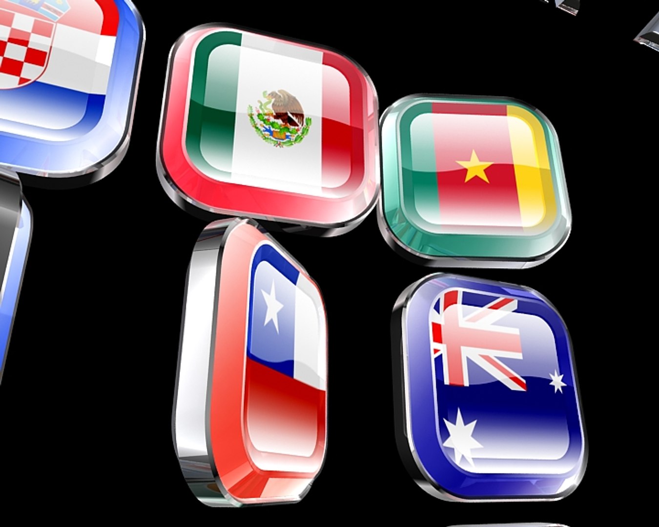 3d Model Of Flag Countries