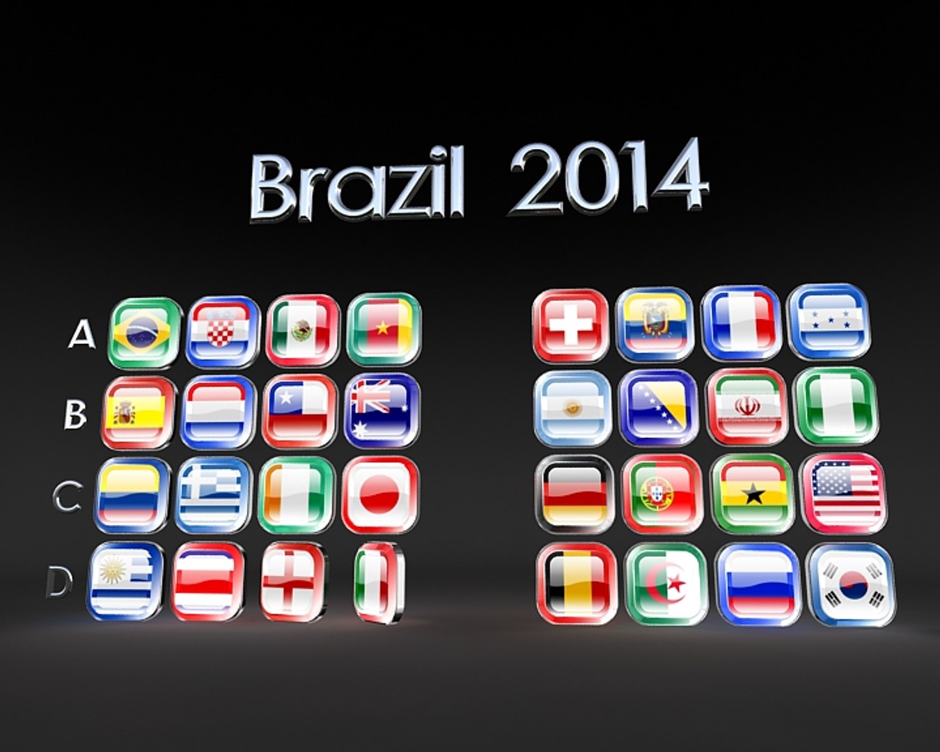 3d Model Of Flag Countries