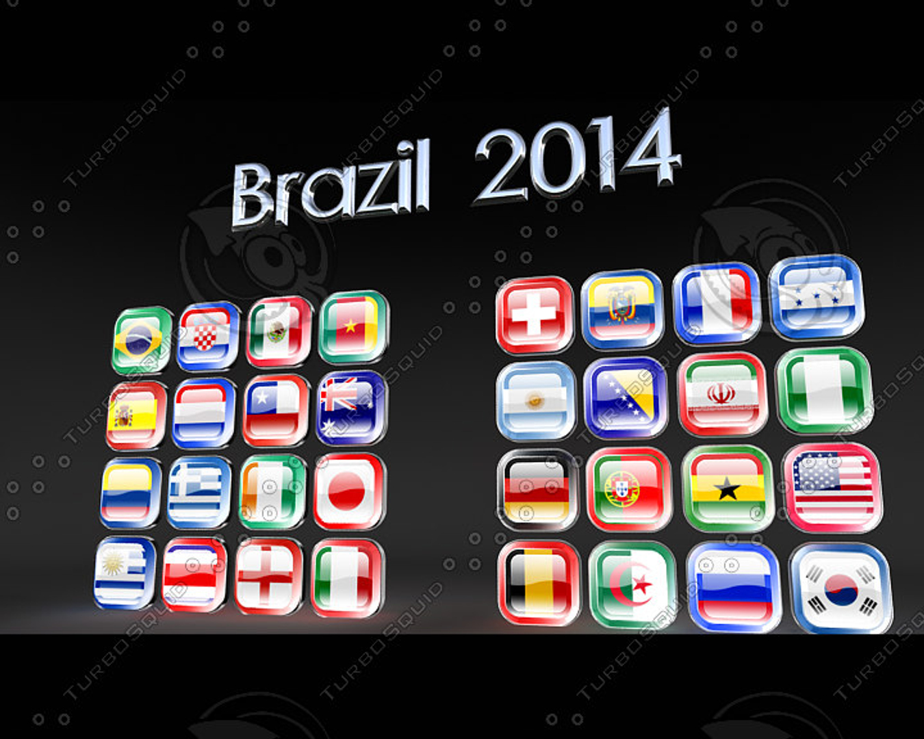 3d Model Of Flag Countries