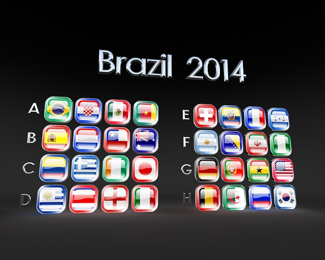 3d Model Of Flag Countries