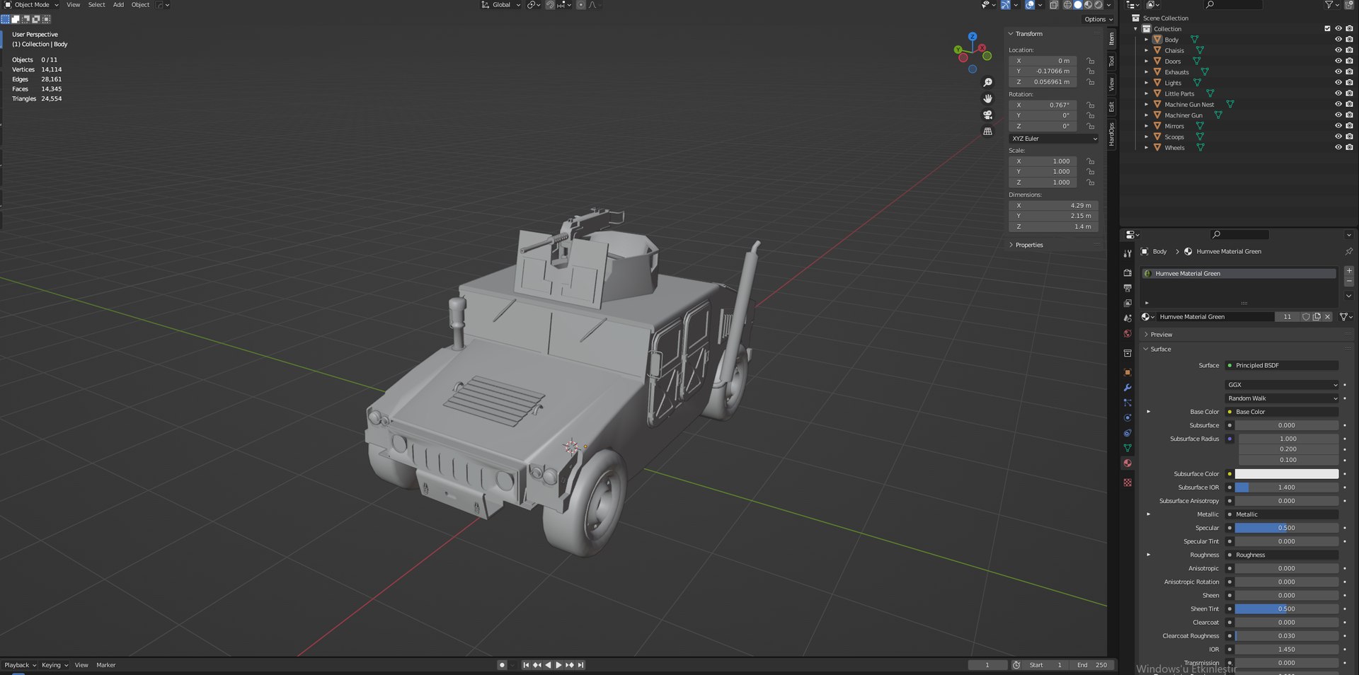 3D Model Humvee Green Army Vehicle 3D Model - TurboSquid 1886863