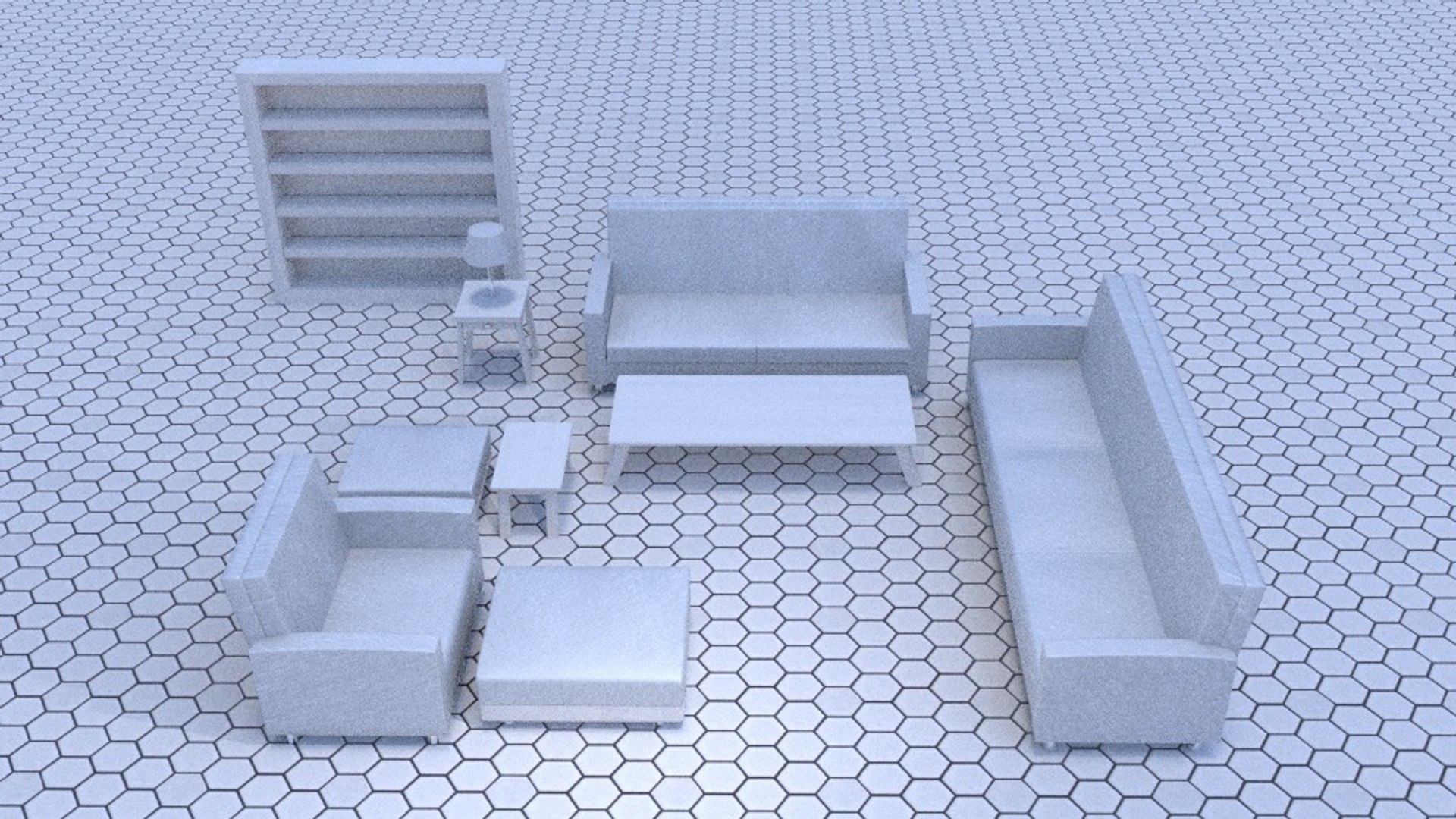 white living room 3d 3ds