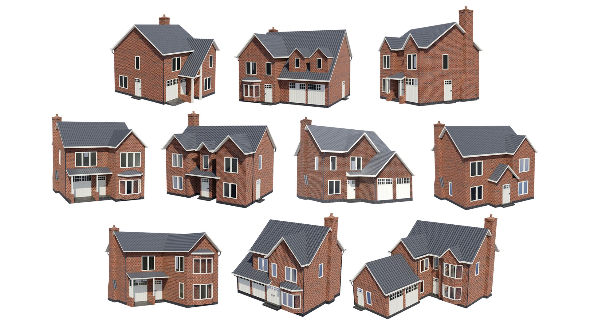 British House Design Collection 3D Model - TurboSquid 2131863