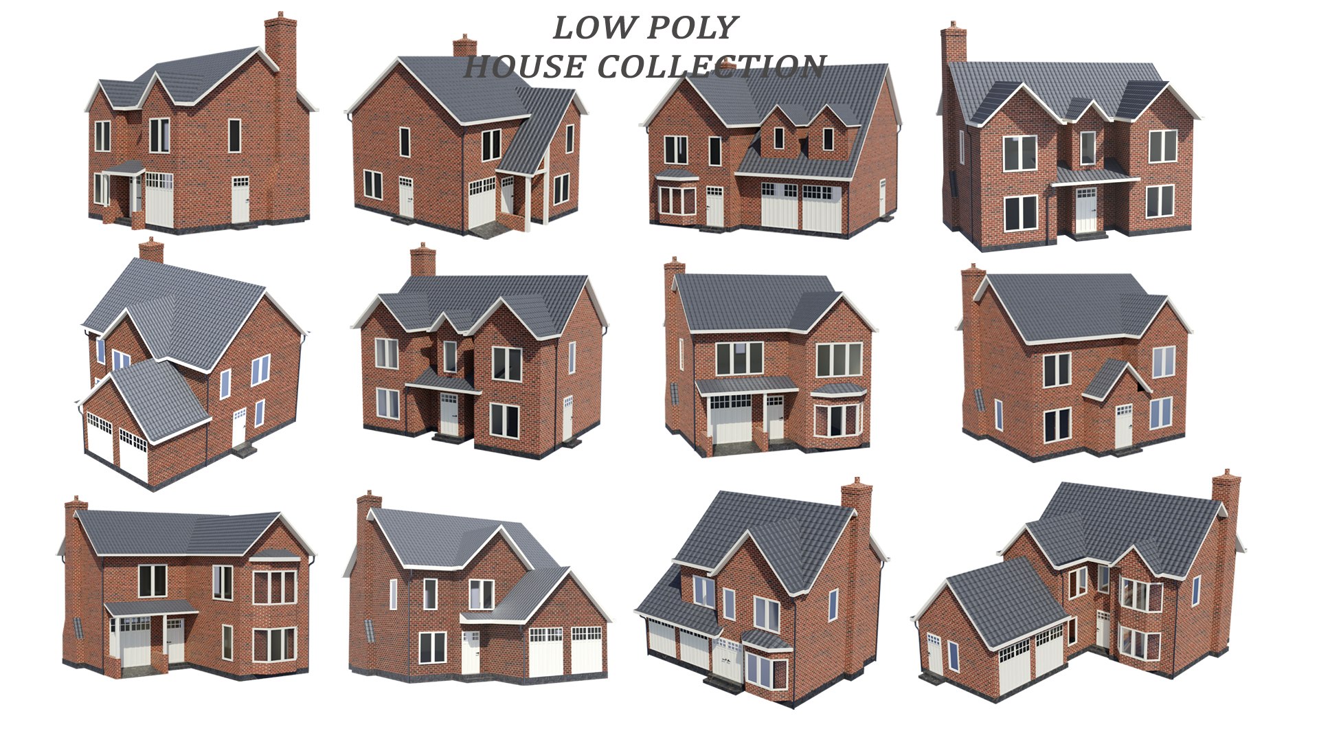 British House Design Collection 3D Model - TurboSquid 2131863