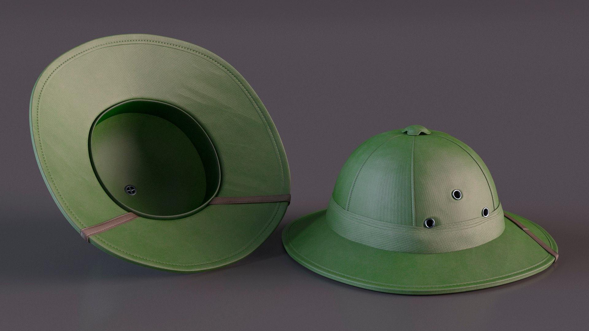 3D Pith Helmet Green Model - TurboSquid 2395934