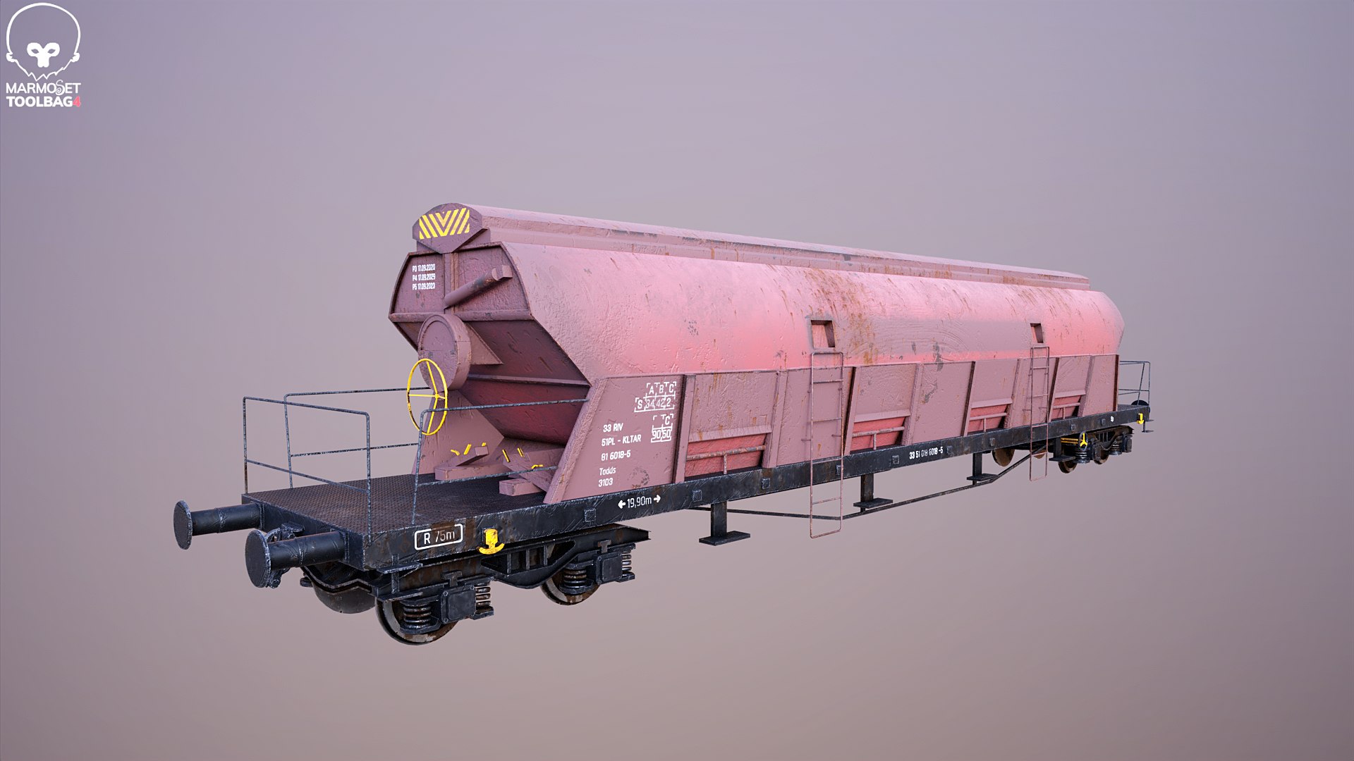 3D Model Rusted Tadds Bulk Cargo Railcar - TurboSquid 2240709