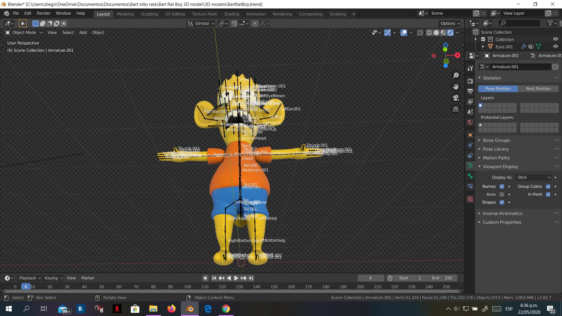 Bart Simpson Rigged Character 3D Model - TurboSquid 1564014
