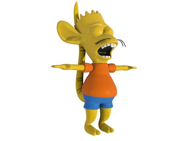 modelo 3d Bart Simpson Kid rat 3D personaje amañado modelo 3D ...