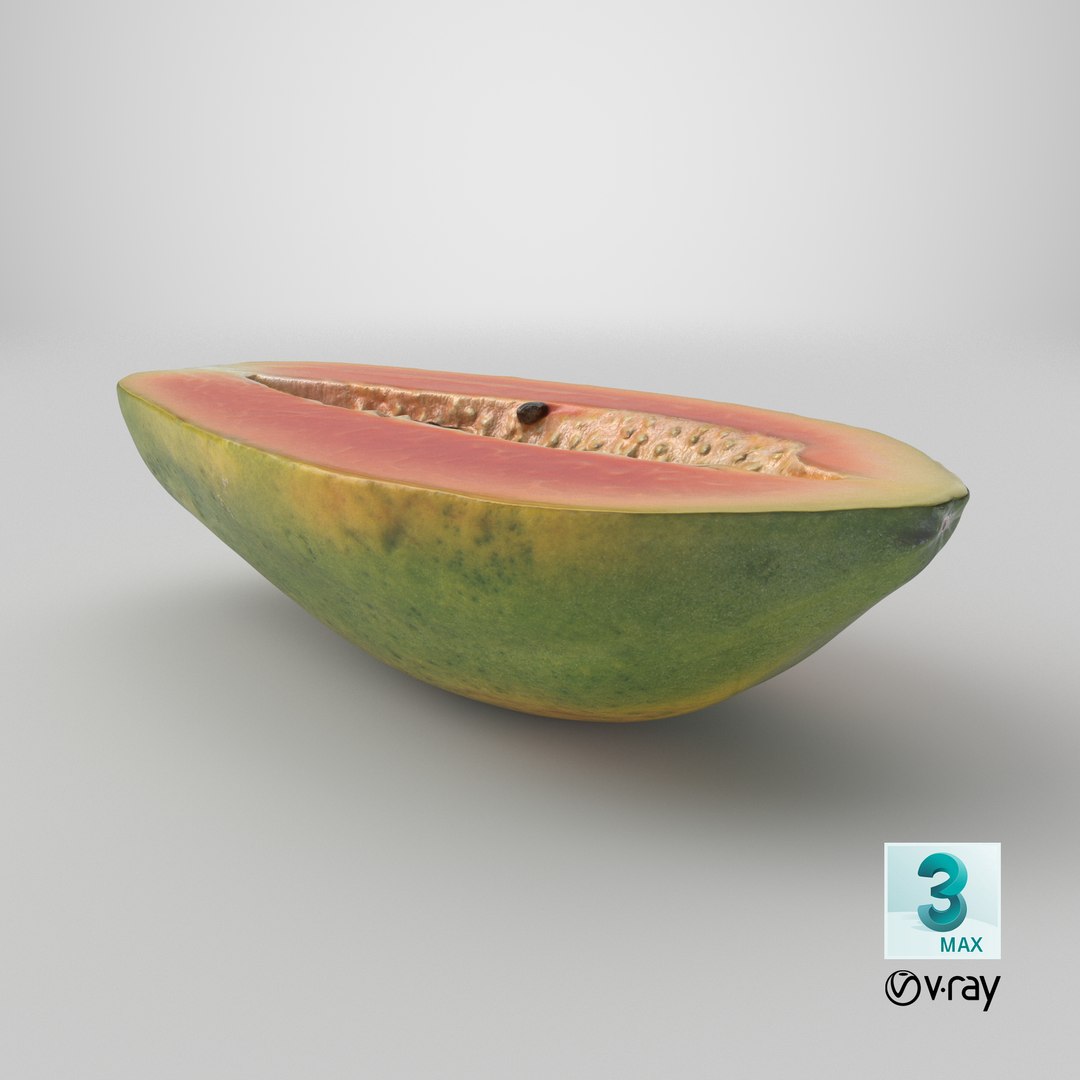 3D Model Papaya Half 01 - TurboSquid 2134845