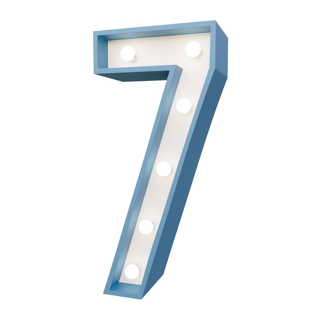 Marquee Number Seven Light Bulb Glow Sign 3dmodel 3D Model - TurboSquid ...