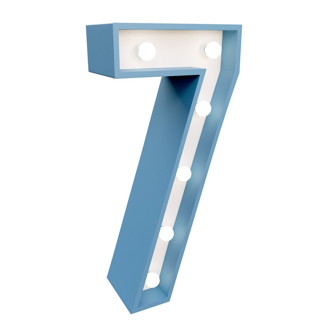 Marquee Number Seven Light Bulb Glow Sign 3dmodel 3D Model - TurboSquid ...