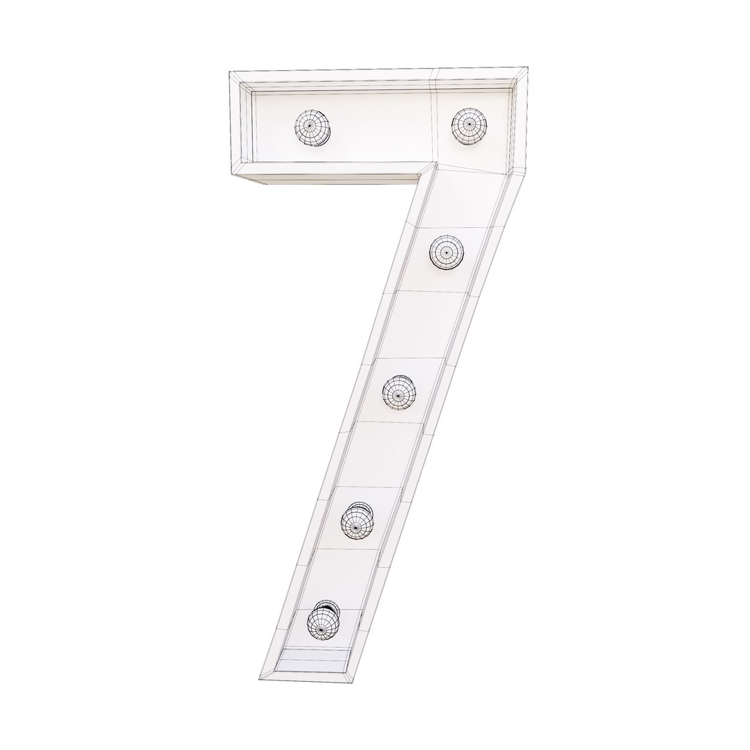 Marquee Number Seven Light Bulb Glow Sign 3dmodel 3D Model - TurboSquid ...