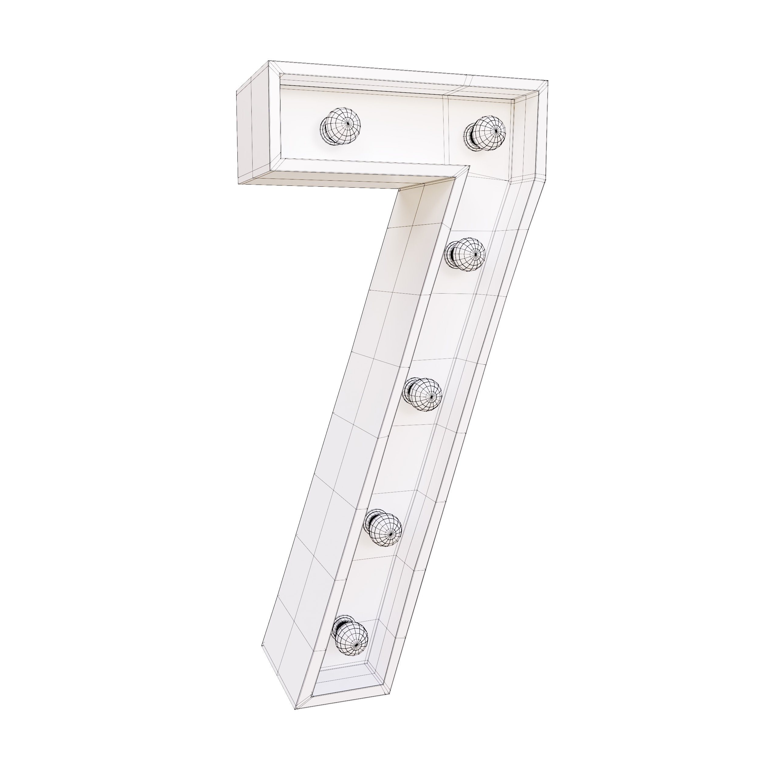 Marquee number seven light bulb glow sign 3dmodel 3D model - TurboSquid ...