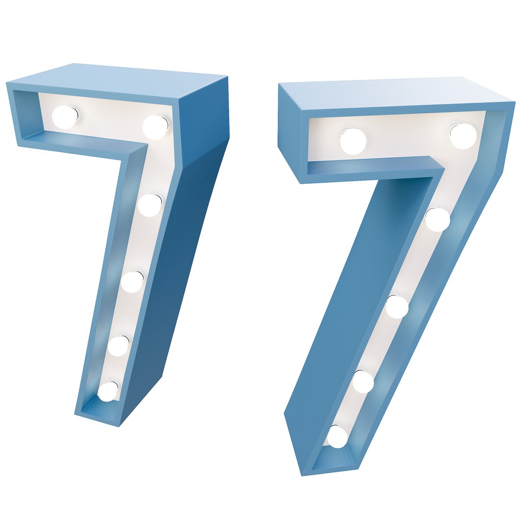 Marquee Number Seven Light Bulb Glow Sign 3dmodel 3D Model - TurboSquid ...