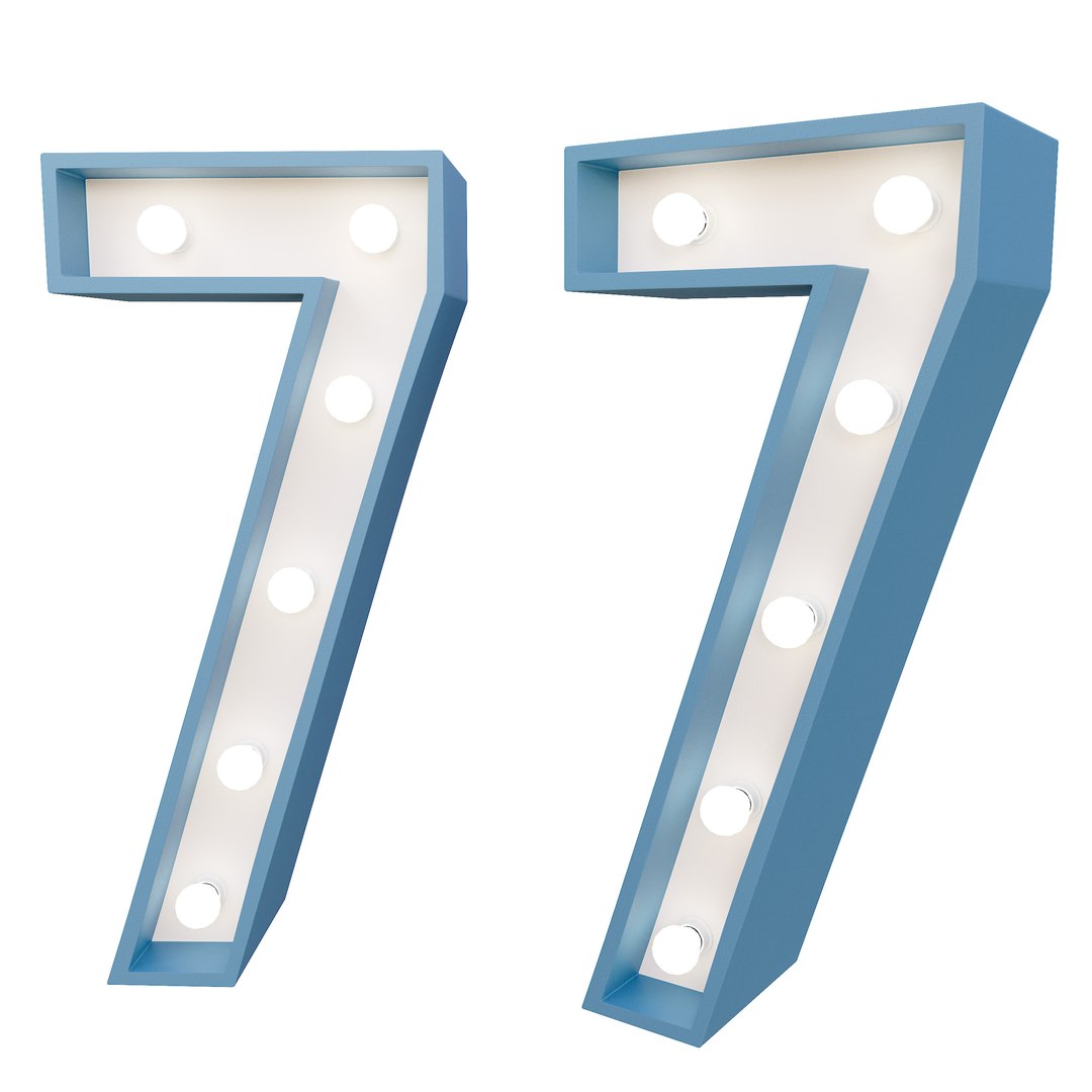 Marquee Number Seven Light Bulb Glow Sign 3dmodel 3D Model - TurboSquid ...
