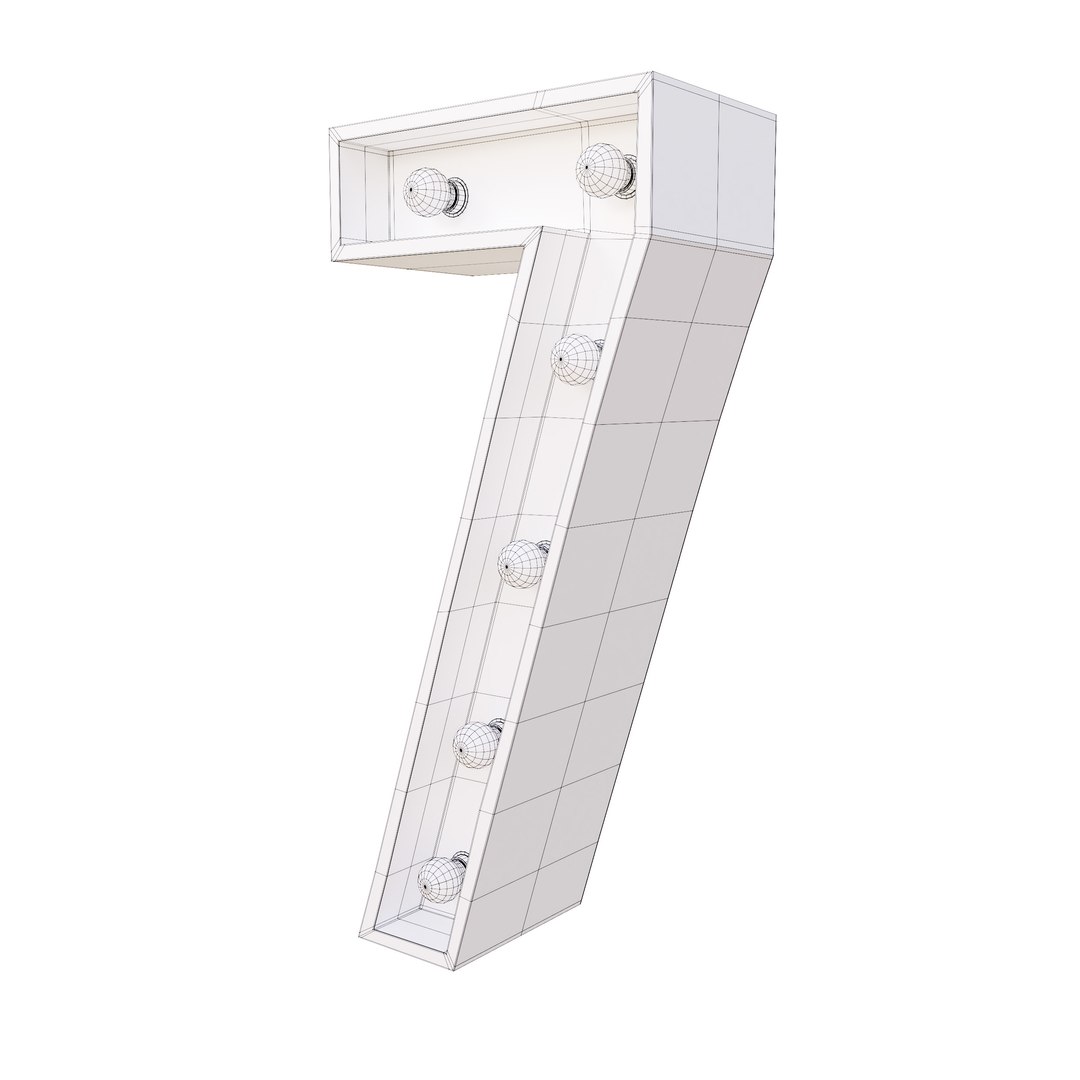 Marquee Number Seven Light Bulb Glow Sign 3dmodel 3D Model - TurboSquid ...
