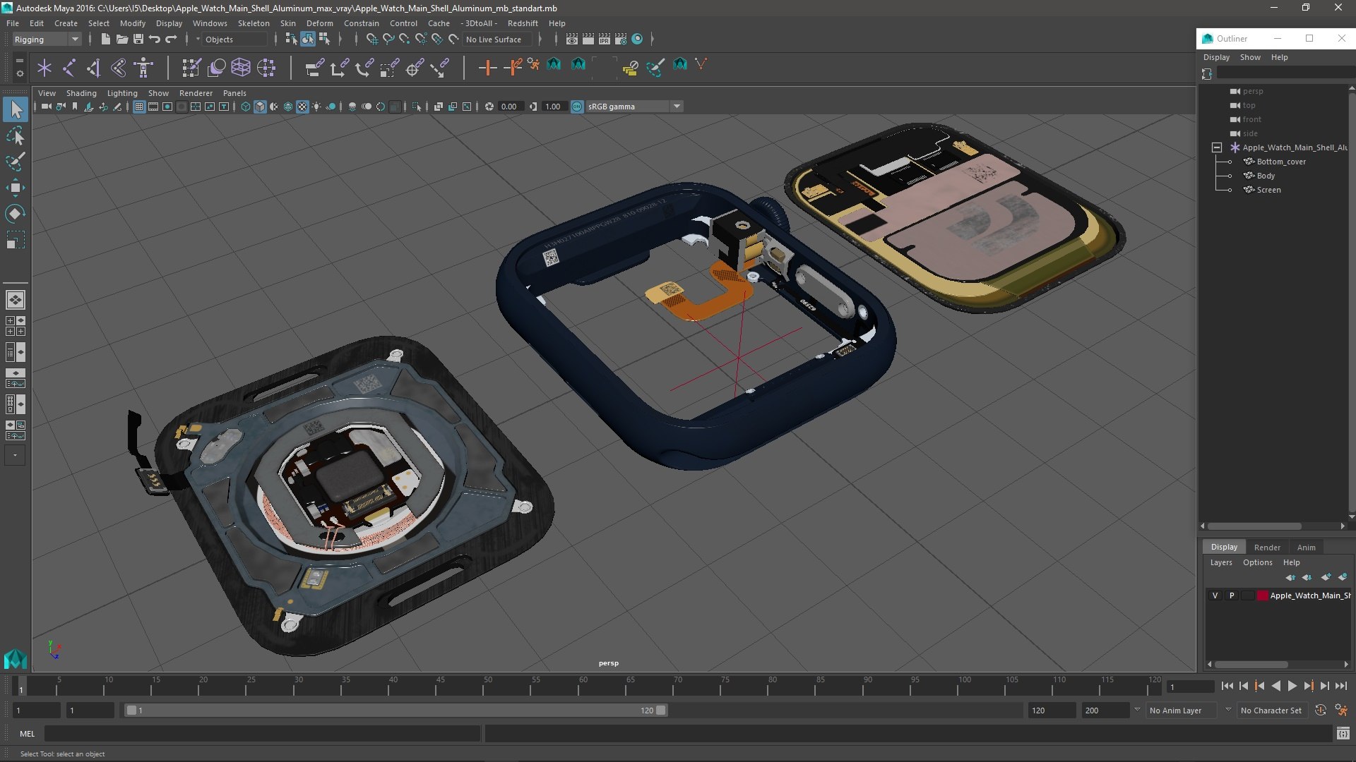Apple Watch Main Shell Aluminum 3D Model - TurboSquid 2215131
