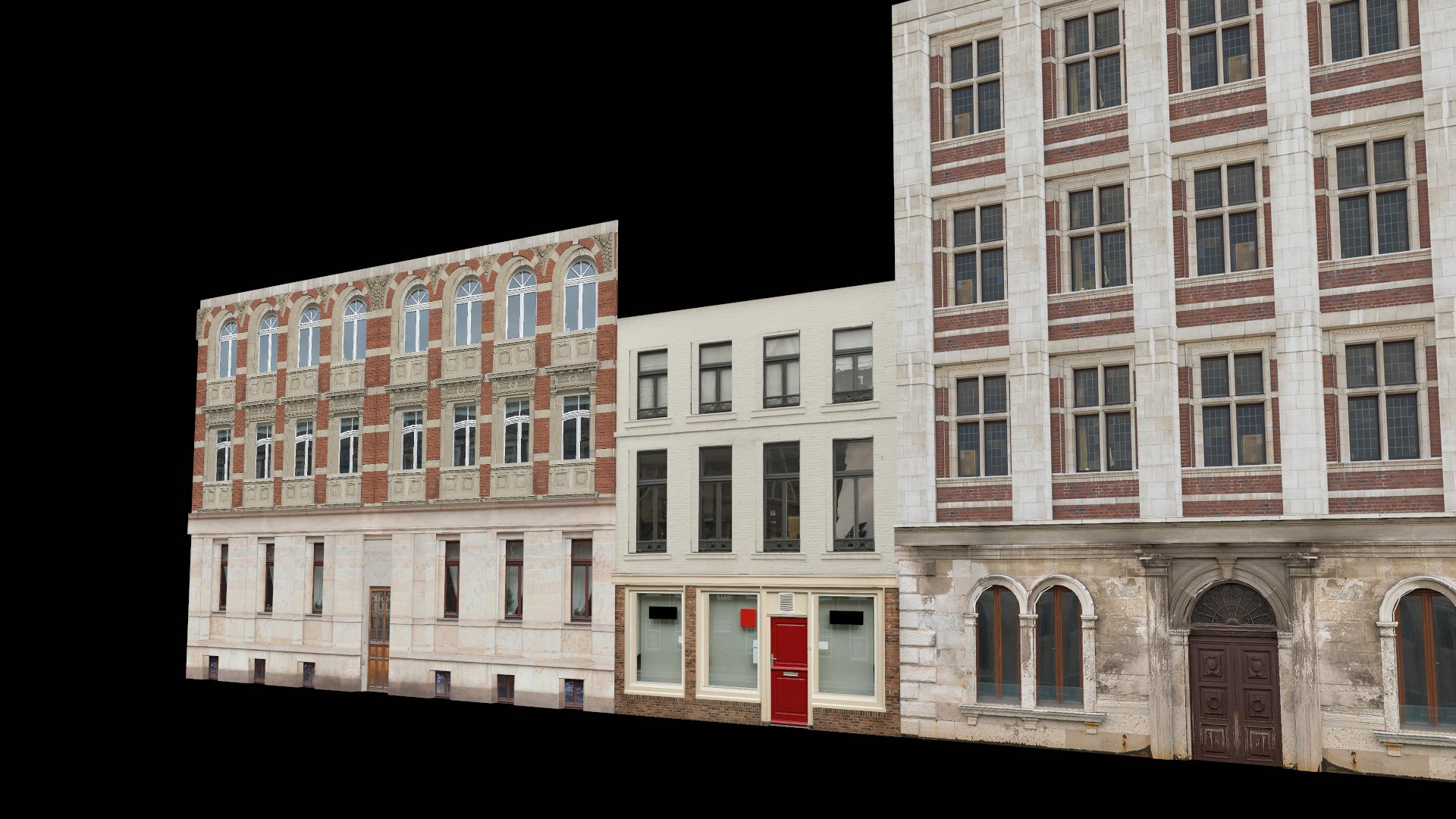 3D Building Facade Low Poly - TurboSquid 1931232
