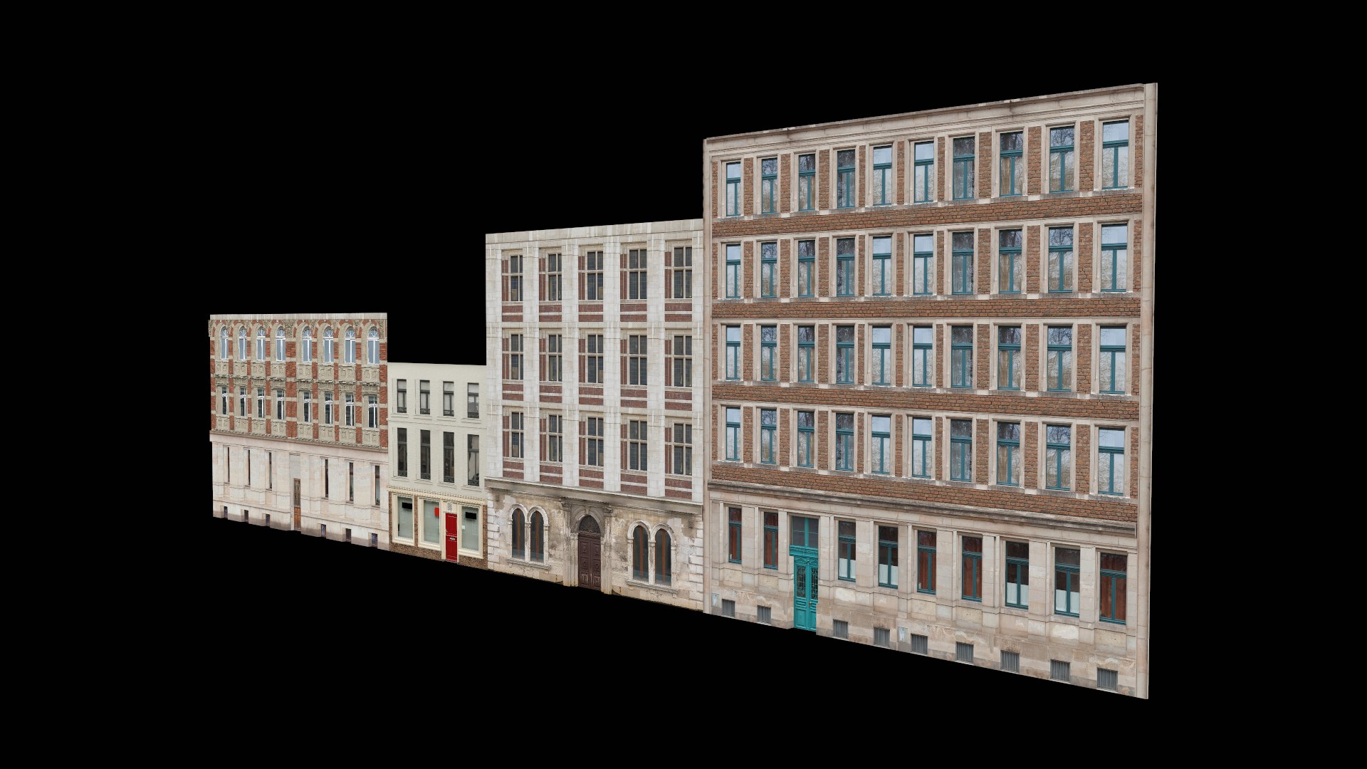 3D Building Facade Low Poly - TurboSquid 1931232