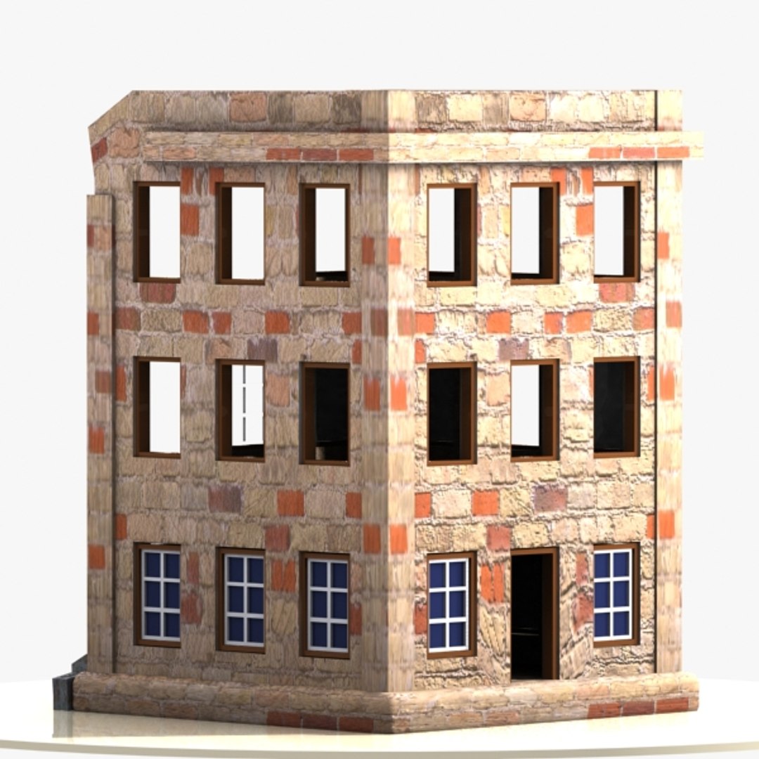 3ds Max Cartoon Wrecked Building