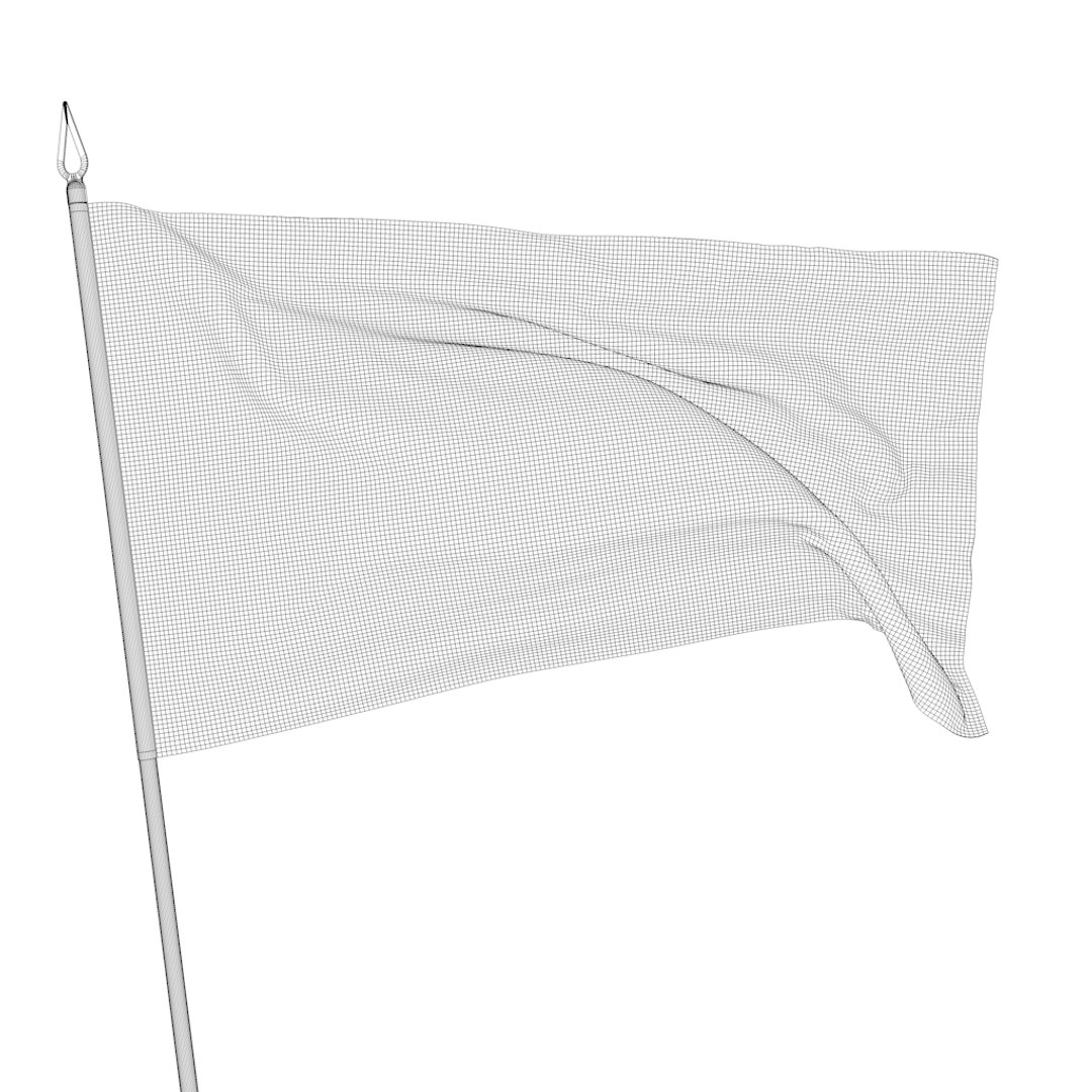 3d Animation Waving Flag Model