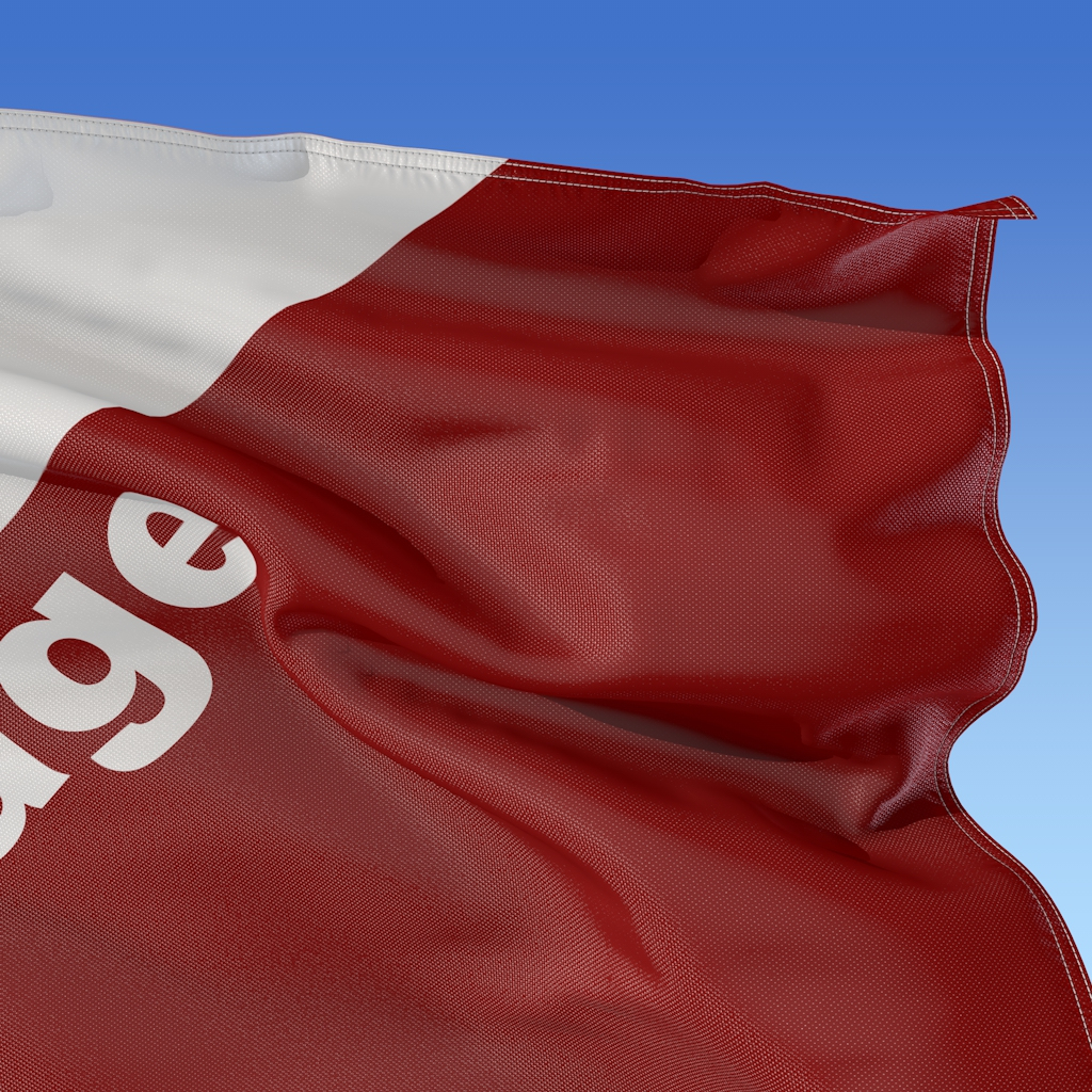 3d animation waving flag model
