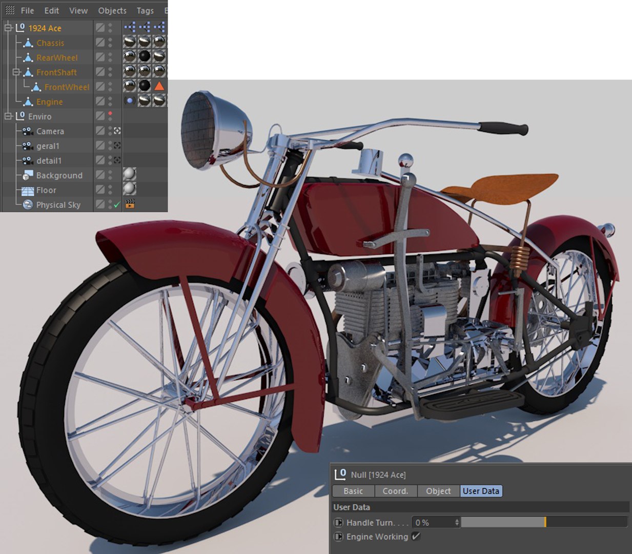 Ace Motor Motorcycle 1924 Dxf