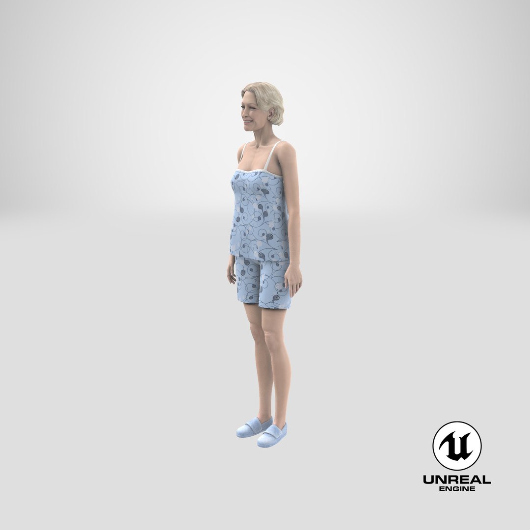 3D Old Lady Wearing Female Woman - TurboSquid 1614040