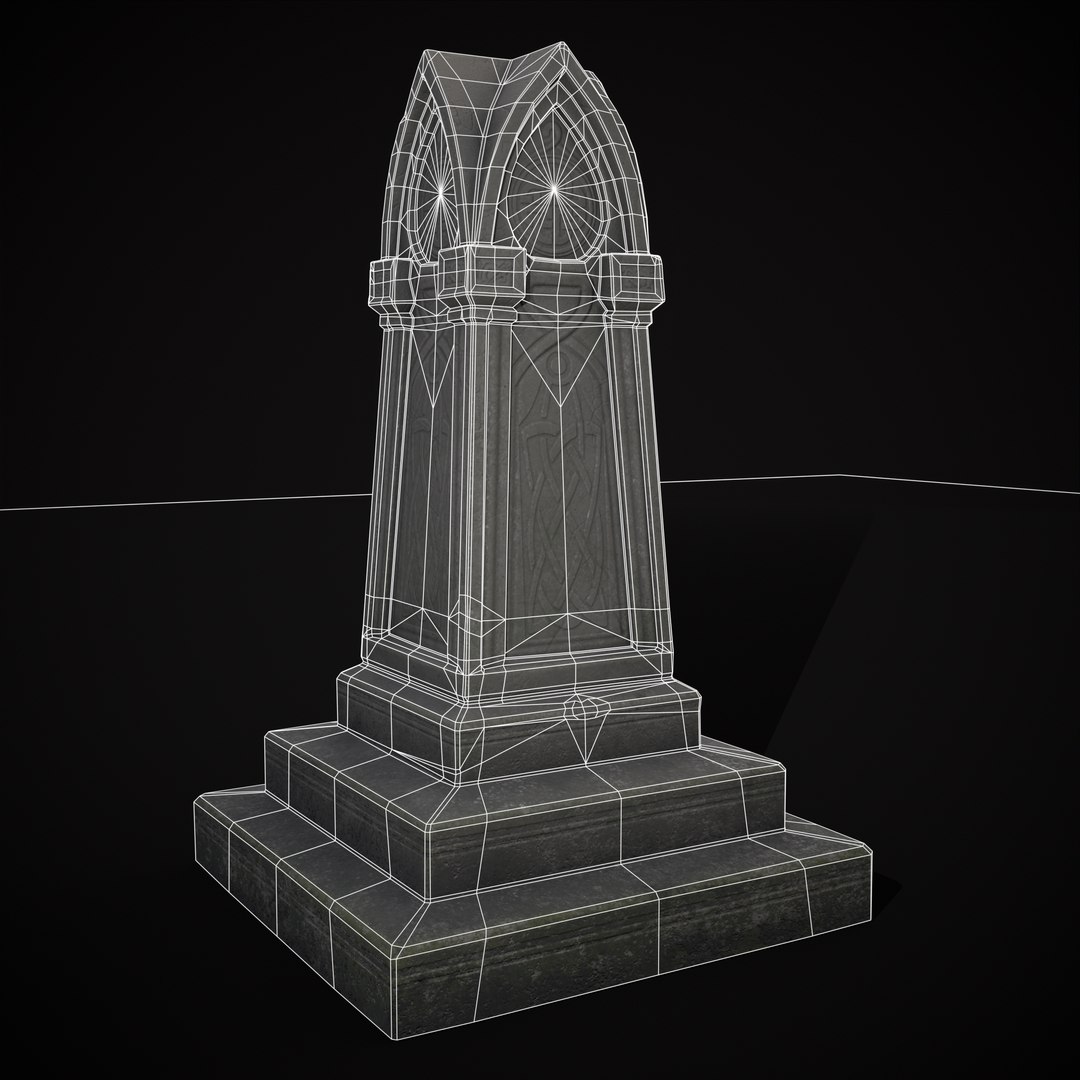 Gothic Obelisk Tombstone 3D Model - TurboSquid 2215215