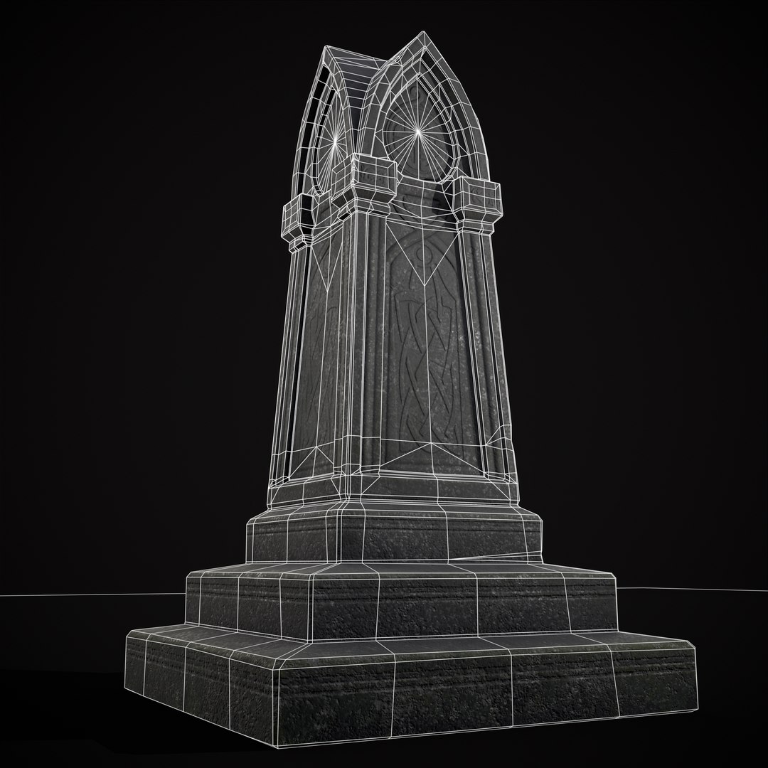 Gothic Obelisk Tombstone 3D Model - TurboSquid 2215215