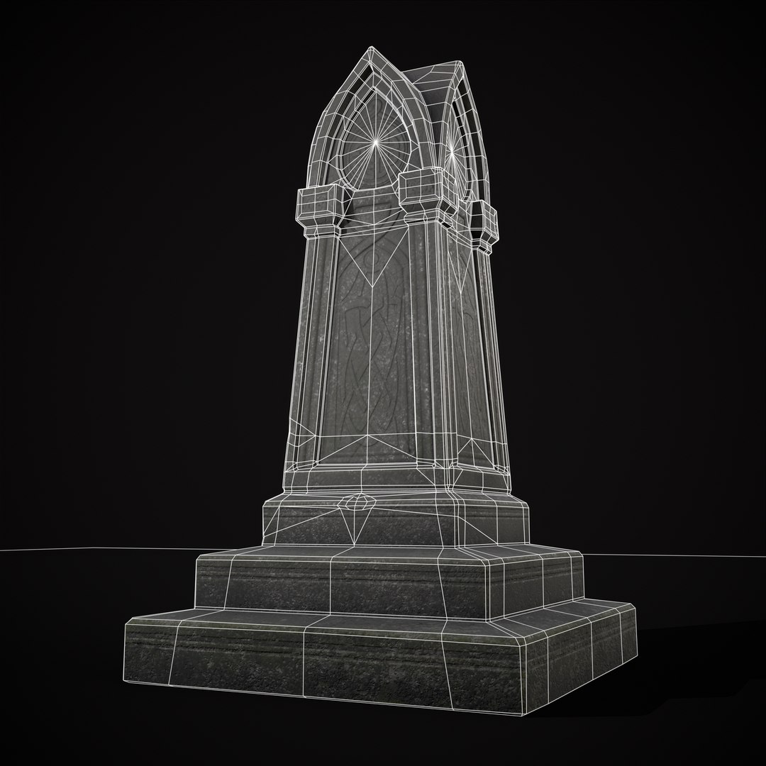 Gothic Obelisk Tombstone 3D Model - TurboSquid 2215215