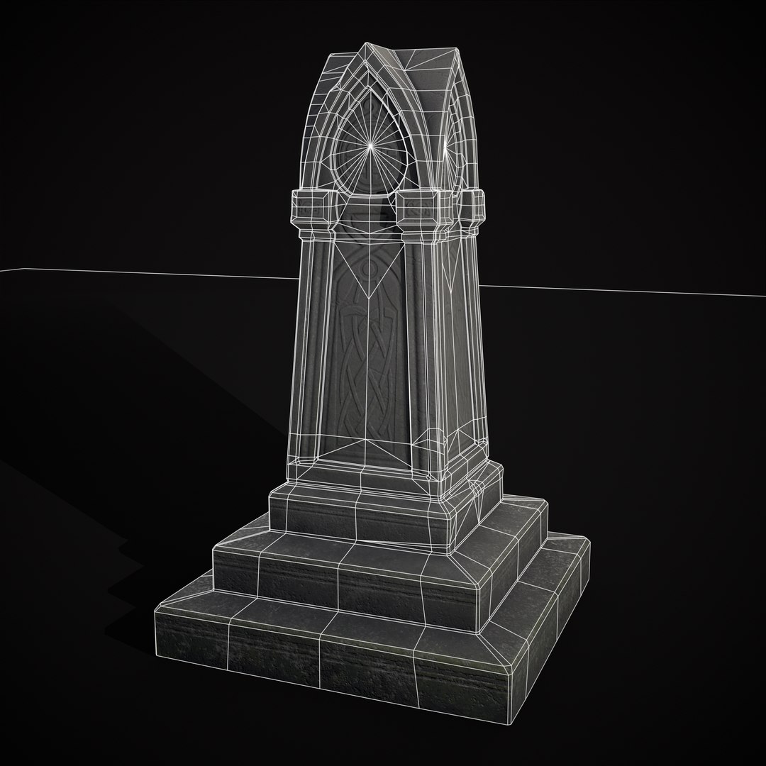 Gothic Obelisk Tombstone 3D Model - TurboSquid 2215215